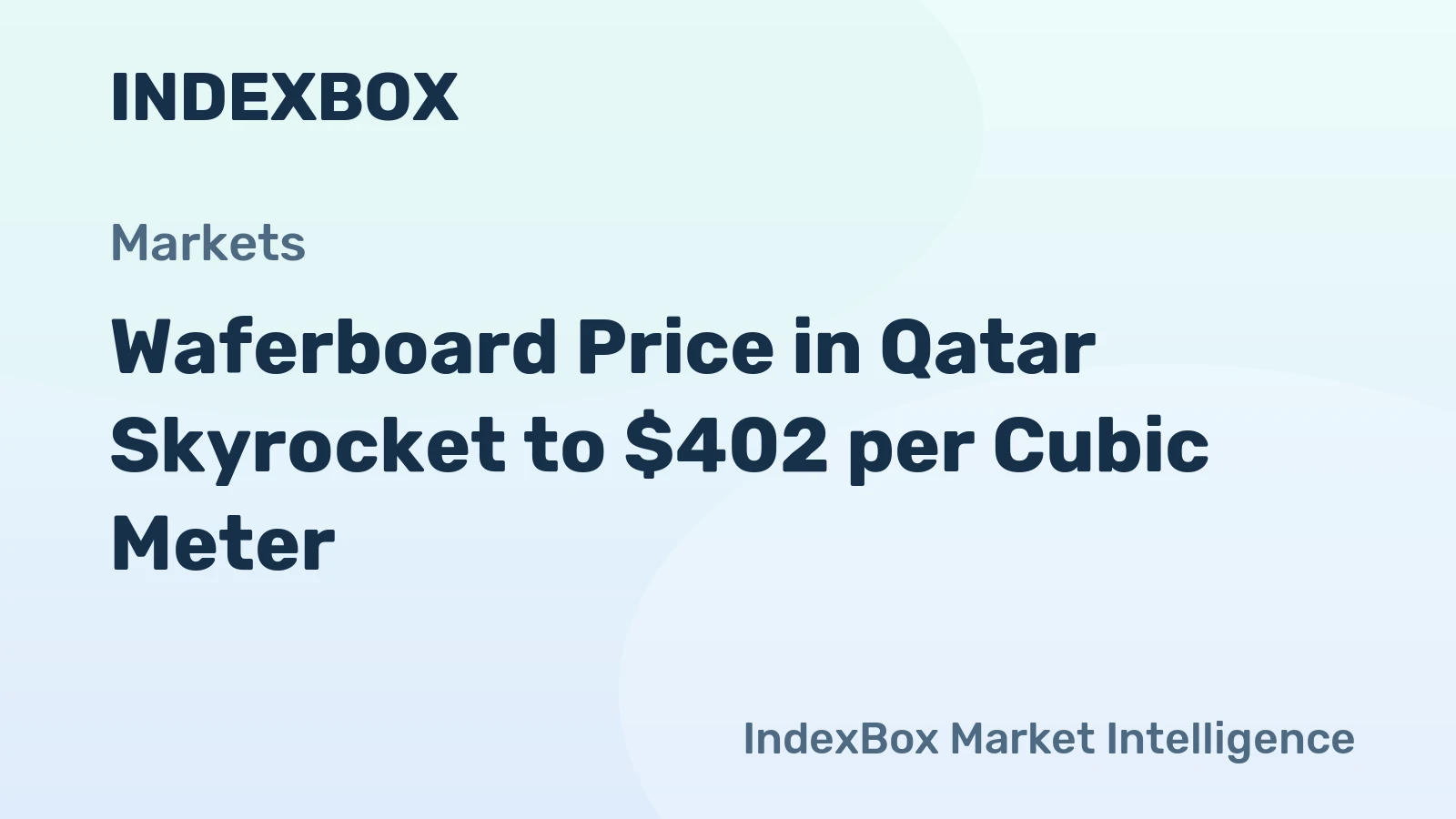 Waferboard Price in Qatar Skyrocket to $402 per Cubic Meter