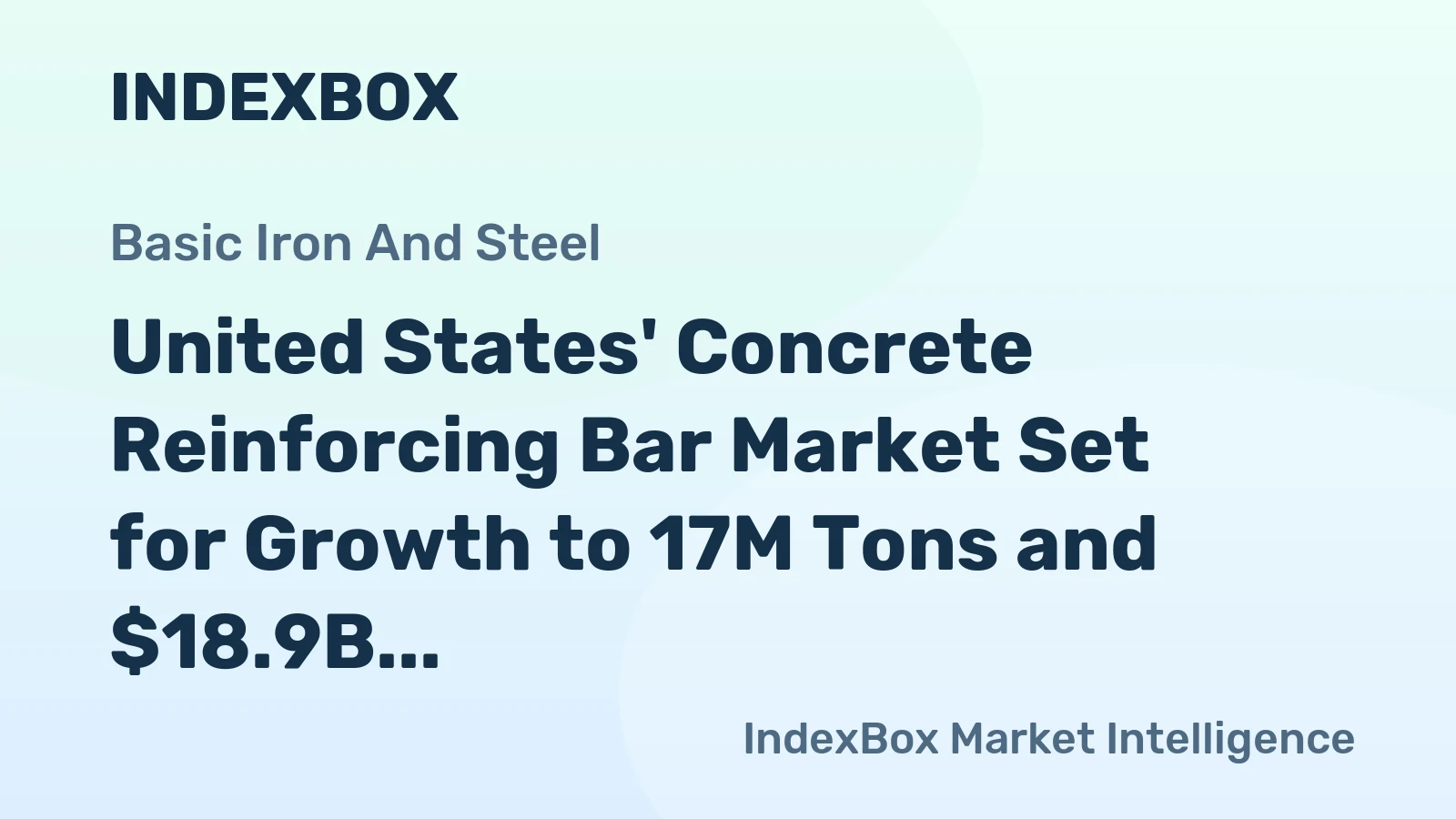 United States' Concrete Reinforcing Bar Market Set for Growth to 17M Tons and $18.9B by 2035