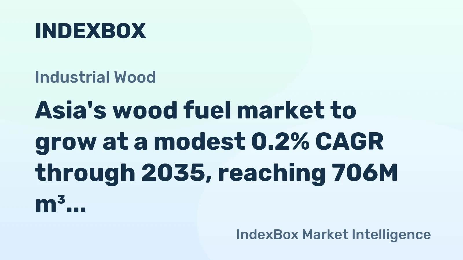 Asia's wood fuel market to grow at a modest 0.2% CAGR through 2035, reaching 706M m³, driven by rising regional demand.