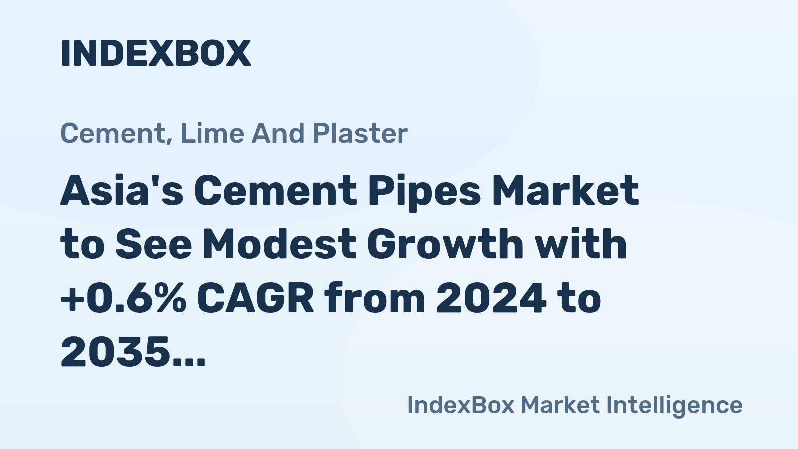 Asia's Cement Pipes Market to See Modest Growth with +0.6% CAGR from 2024 to 2035