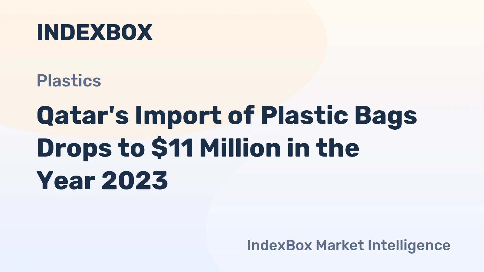 Qatar's Import of Plastic Bags Drops to $11 Million in the Year 2023.