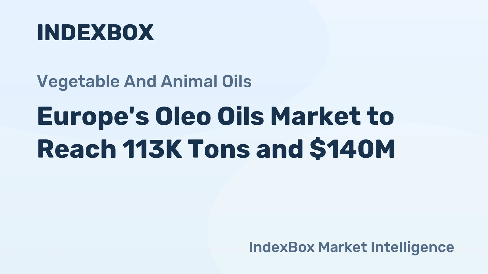 Europe's Oleo Oils Market to Reach 113K Tons and $140M