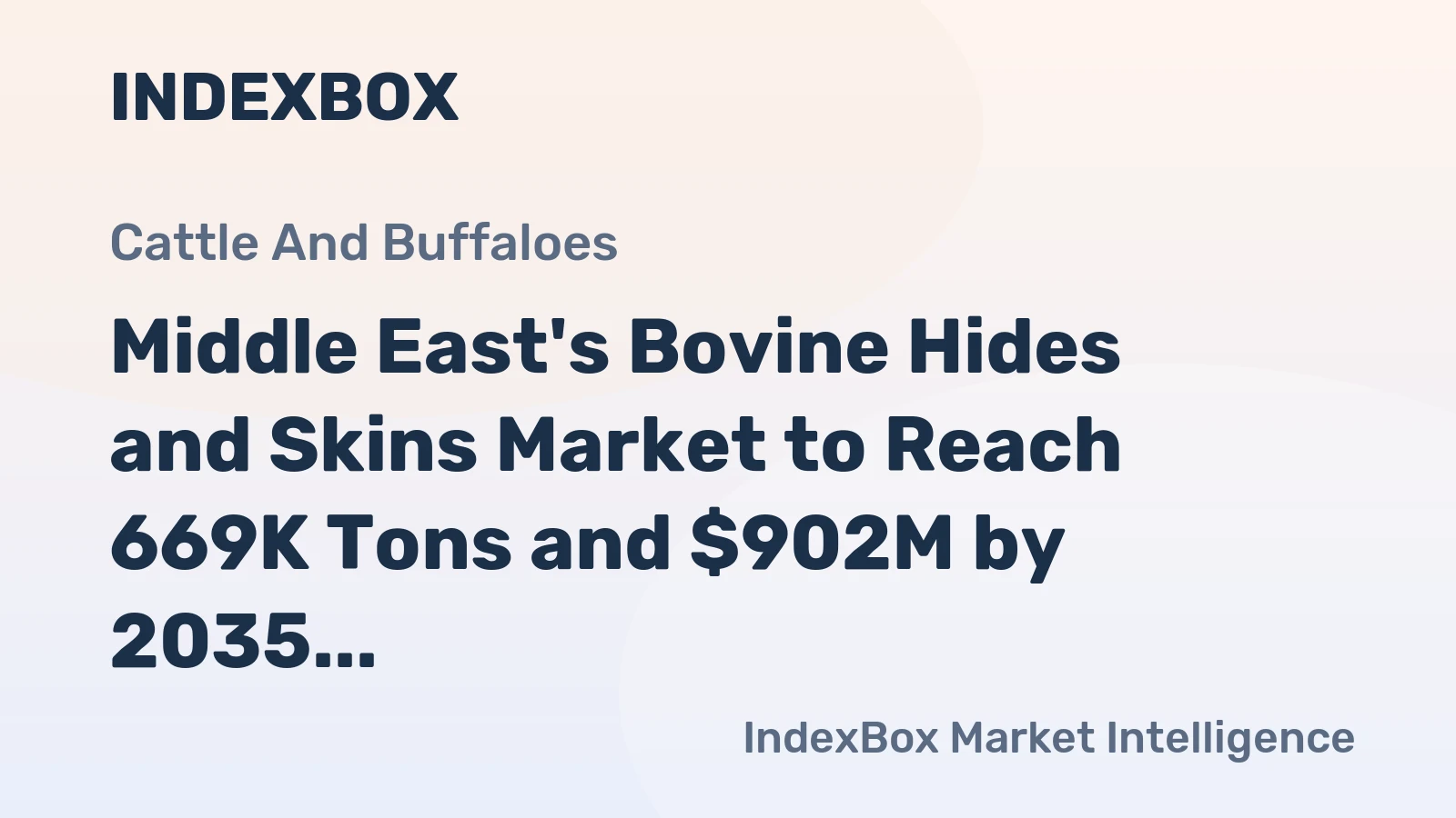Middle East's Bovine Hides and Skins Market to Reach 669K Tons and $902M by 2035