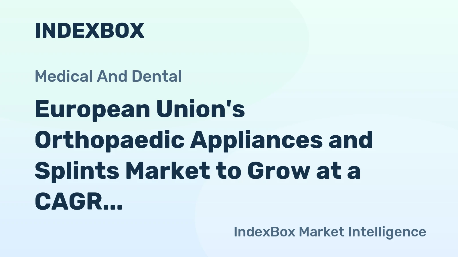 European Union's Orthopaedic Appliances and Splints Market to Grow at a CAGR of +0.6% from 2024 to 2035