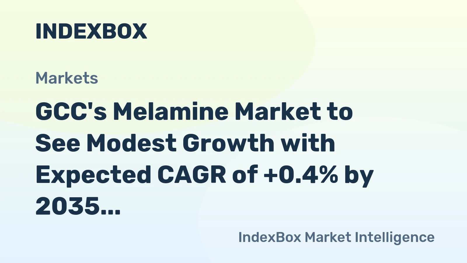 GCC's Melamine Market to See Modest Growth with Expected CAGR of +0.4% by 2035