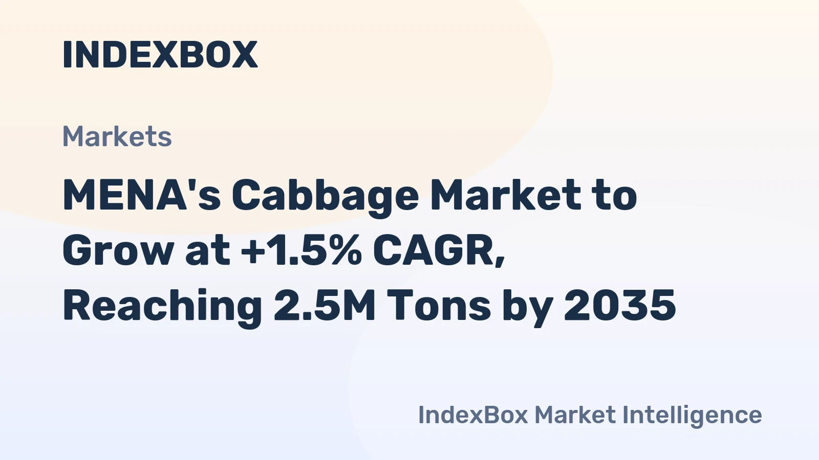 MENA's Cabbage Market to Grow at +1.5% CAGR, Reaching 2.5M Tons by 2035