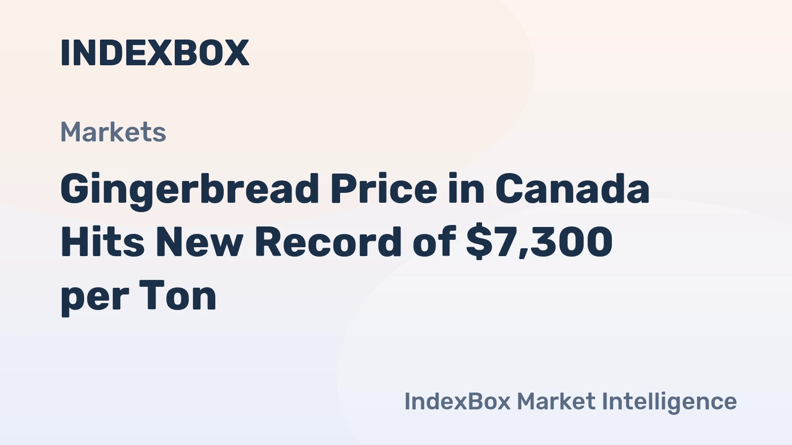 Gingerbread Price in Canada Hits New Record of $7,300 per Ton