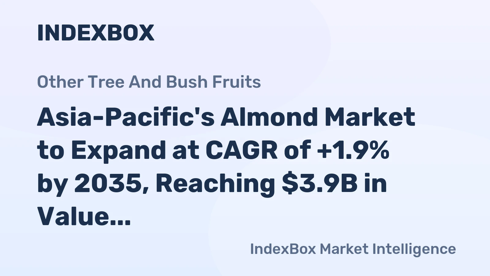 Asia-Pacific's Almond Market to Expand at CAGR of +1.9% by 2035, Reaching $3.9B in Value