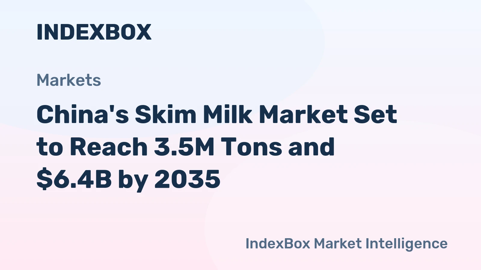 China's Skim Milk Market Set to Reach 3.5M Tons and $6.4B by 2035