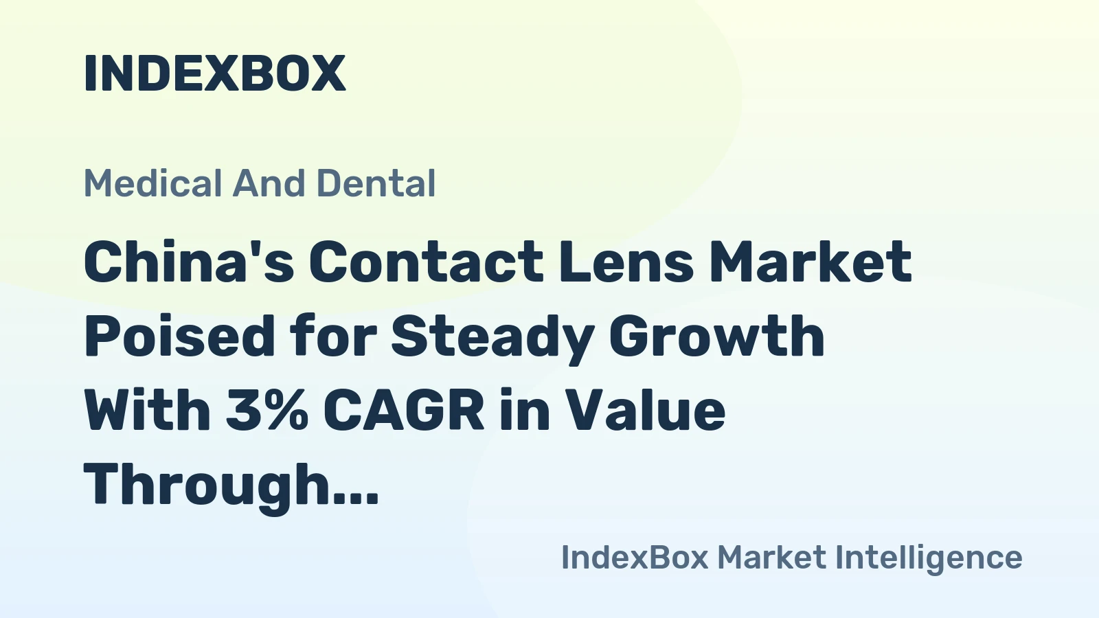China's Contact Lens Market Poised for Steady Growth With 3% CAGR in Value Through 2035