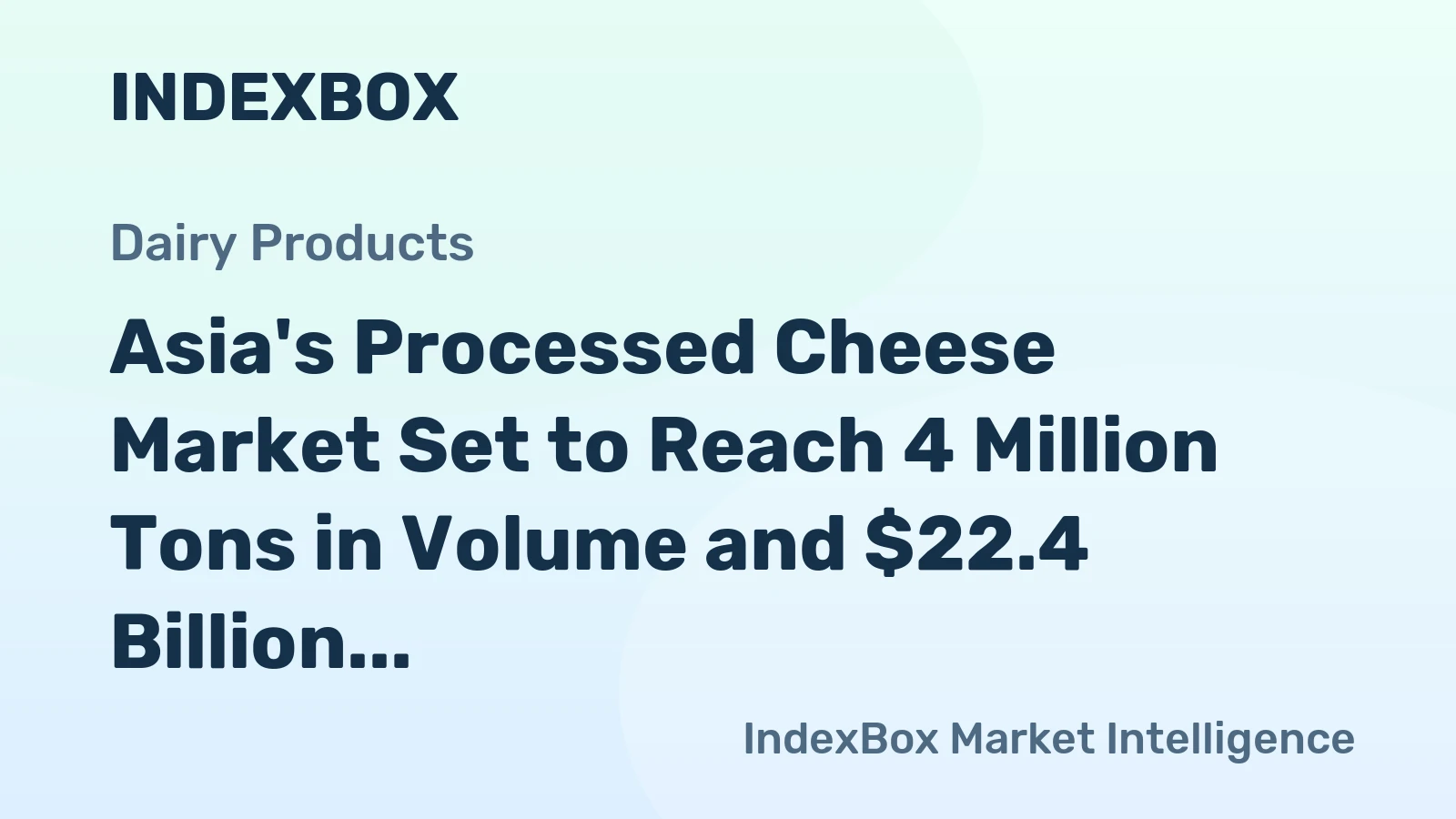 Asia's Processed Cheese Market Set to Reach 4 Million Tons in Volume and $22.4 Billion in Value by 2035