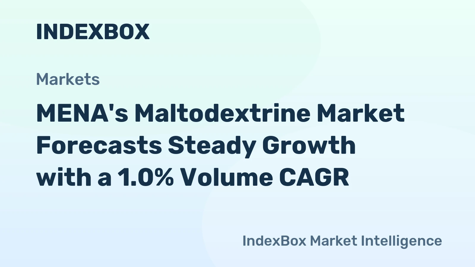 MENA's Maltodextrine Market Forecasts Steady Growth with a 1.0% Volume CAGR