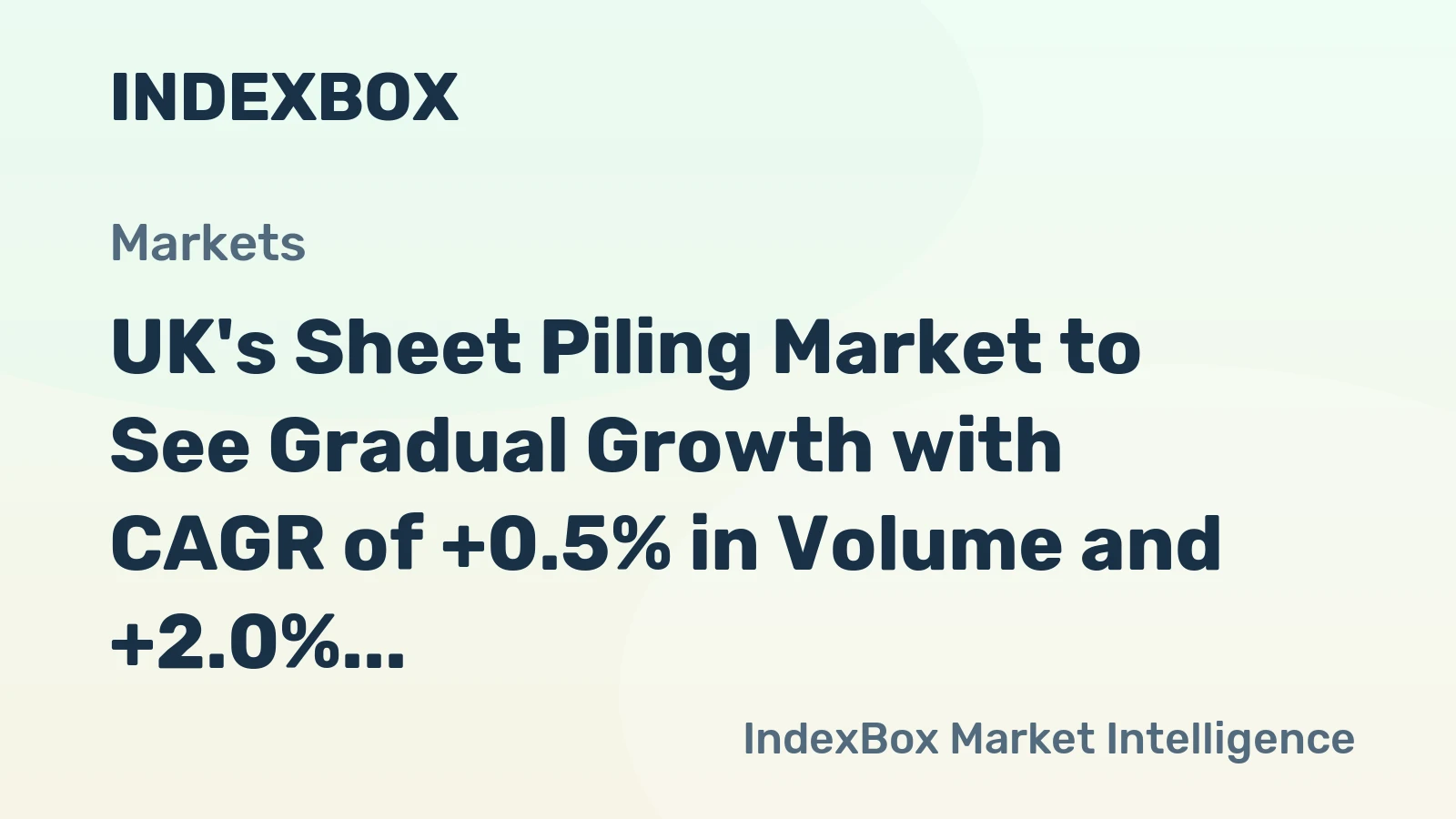 UK's Sheet Piling Market to See Gradual Growth with CAGR of +0.5% in Volume and +2.0% in Value by 2035
