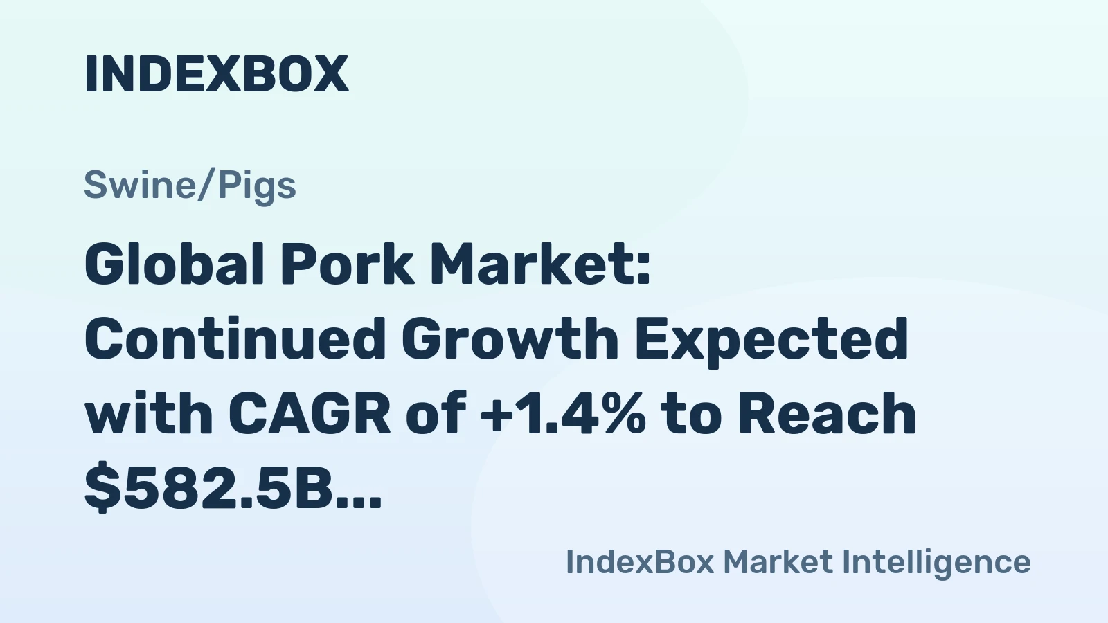 Global Pork Market: Continued Growth Expected with CAGR of +1.4% to Reach $582.5B by 2035