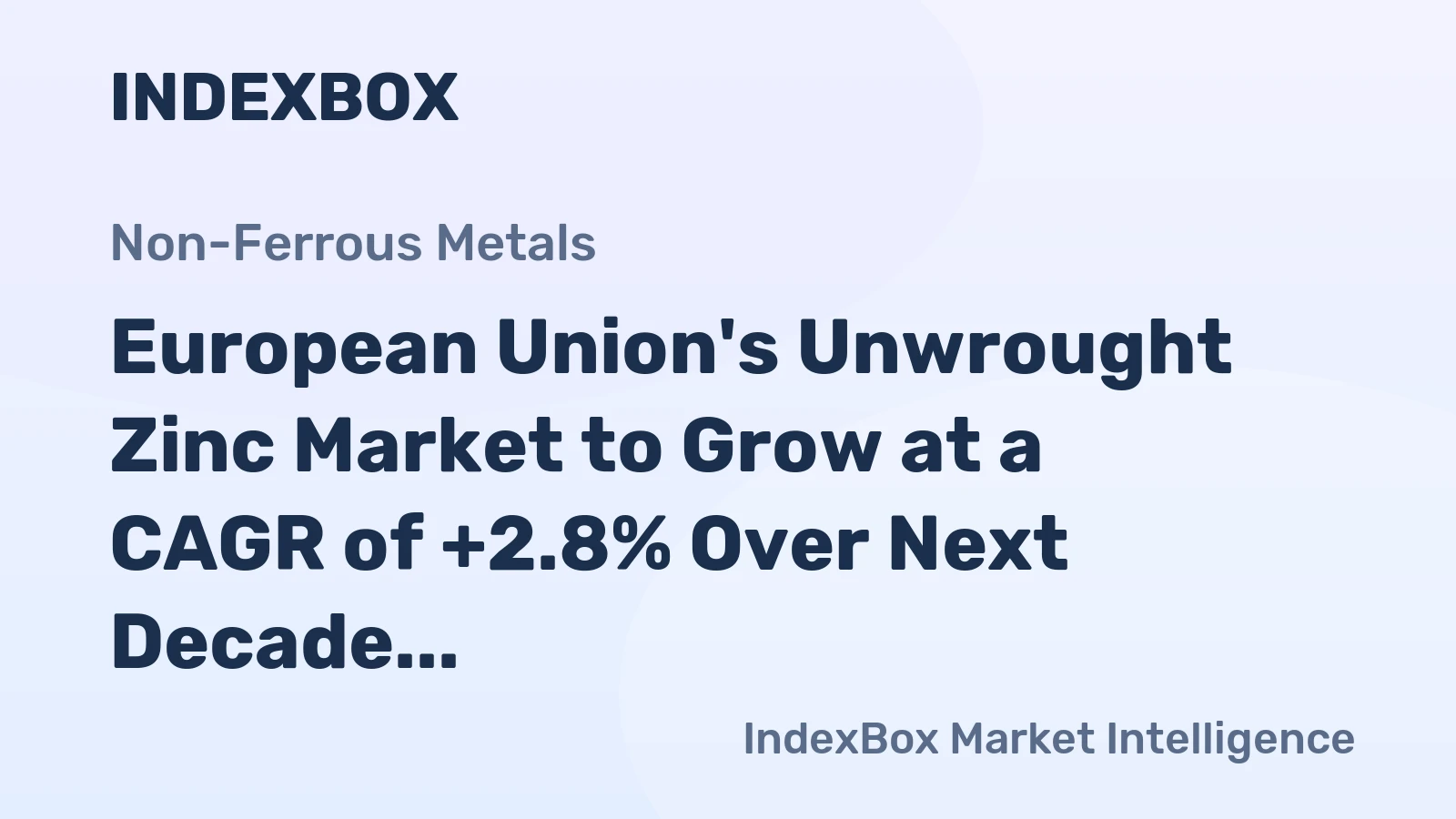 European Union's Unwrought Zinc Market to Grow at a CAGR of +2.8% Over Next Decade