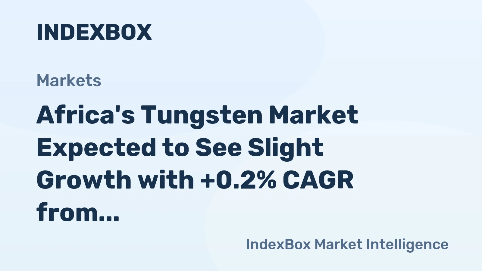 Africa's Tungsten Market Expected to See Slight Growth with +0.2% CAGR from 2024 to 2035