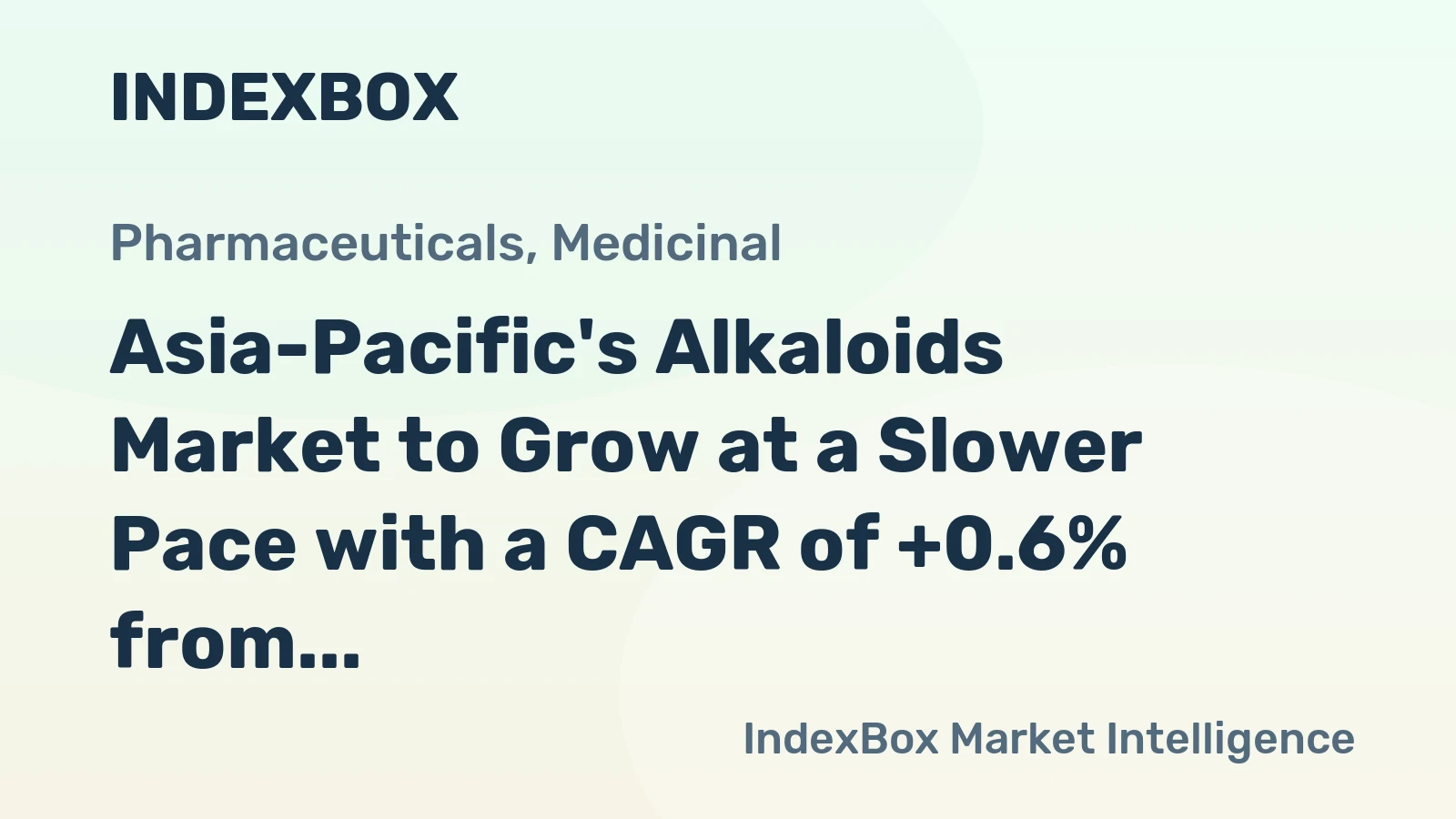 Asia-Pacific's Alkaloids Market to Grow at a Slower Pace with a CAGR of +0.6% from 2024 to 2035