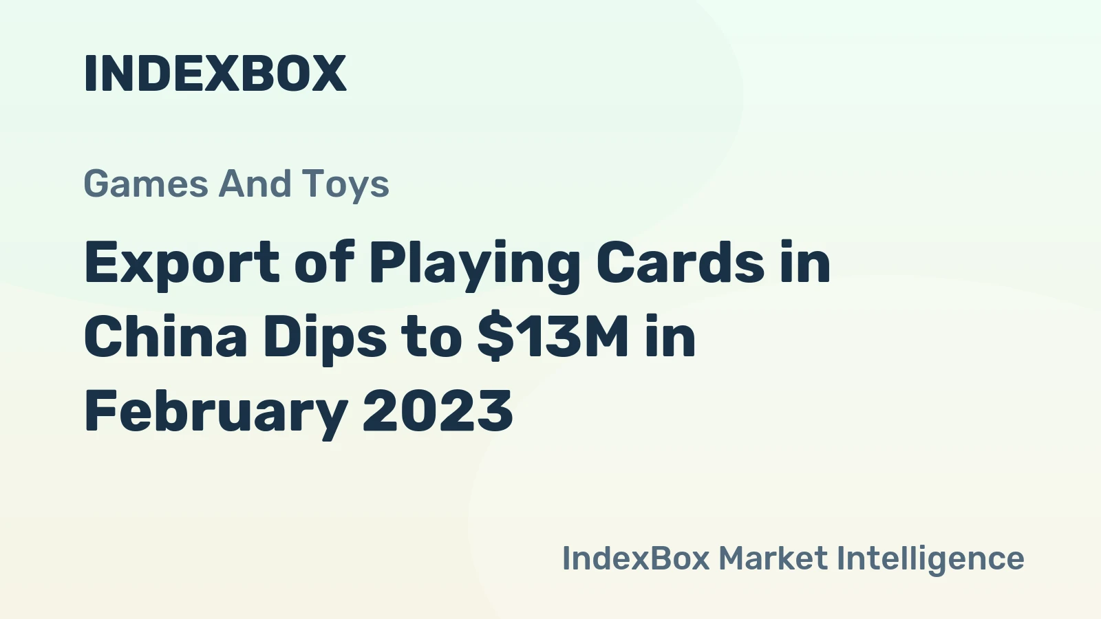 Export of Playing Cards in China Dips to $13M in February 2023