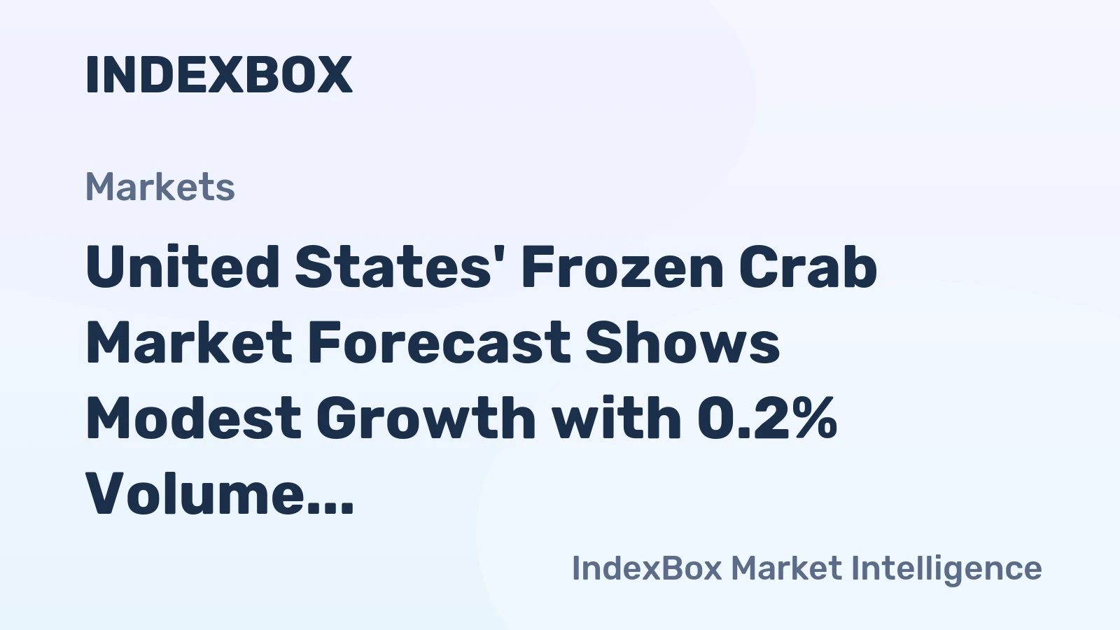 United States' Frozen Crab Market Forecast Shows Modest Growth with 0.2% Volume CAGR Through 2035