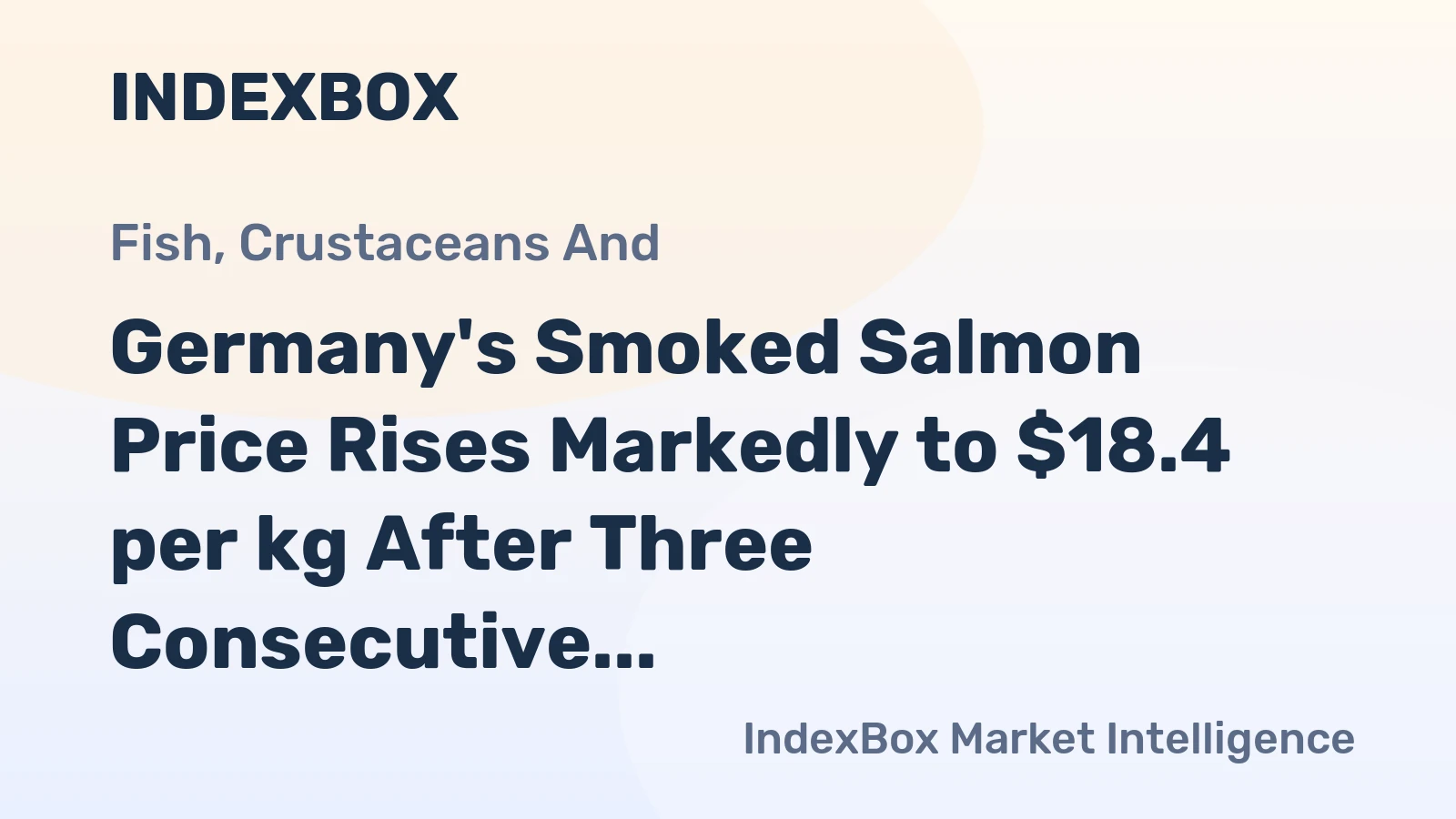 Germany's Smoked Salmon Price Rises Markedly to $18.4 per kg After Three Consecutive Months of Increase