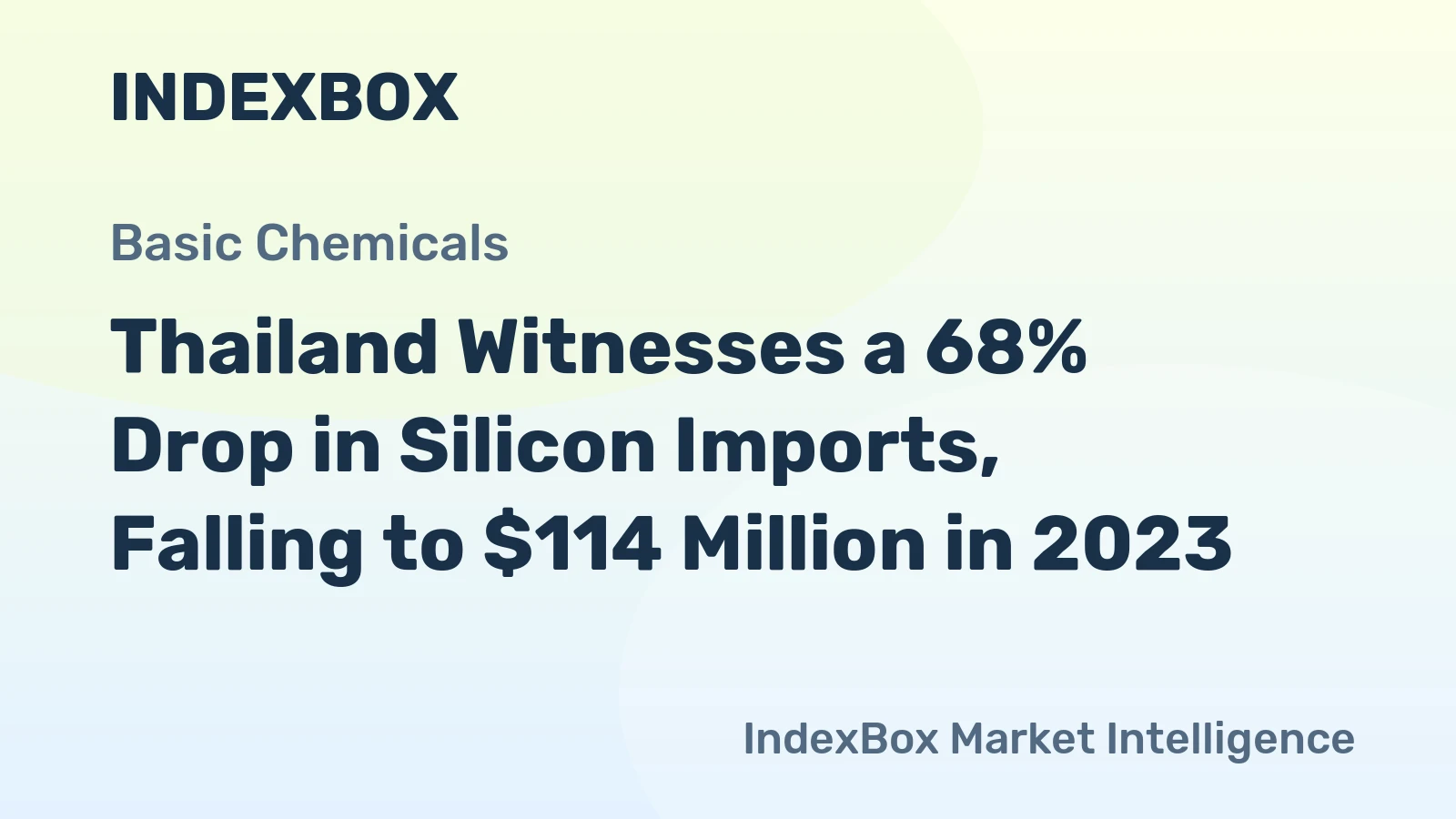 Thailand Witnesses a 68% Drop in Silicon Imports, Falling to $114 Million in 2023