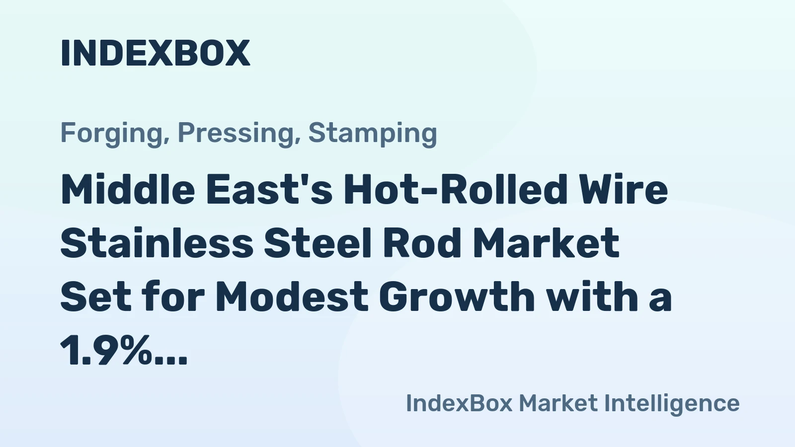 Middle East's Hot-Rolled Wire Stainless Steel Rod Market Set for Modest Growth with a 1.9% CAGR in Value