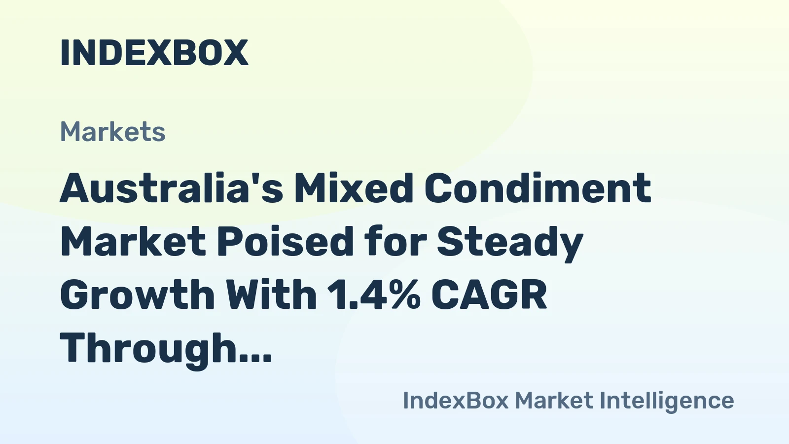 Australia's Mixed Condiment Market Poised for Steady Growth With 1.4% CAGR Through 2035