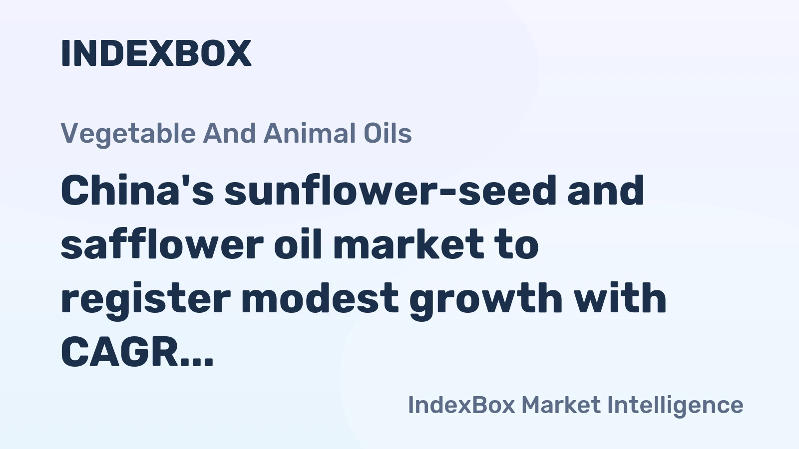 China's sunflower-seed and safflower oil market to register modest growth with CAGR of +1.7% by 2035