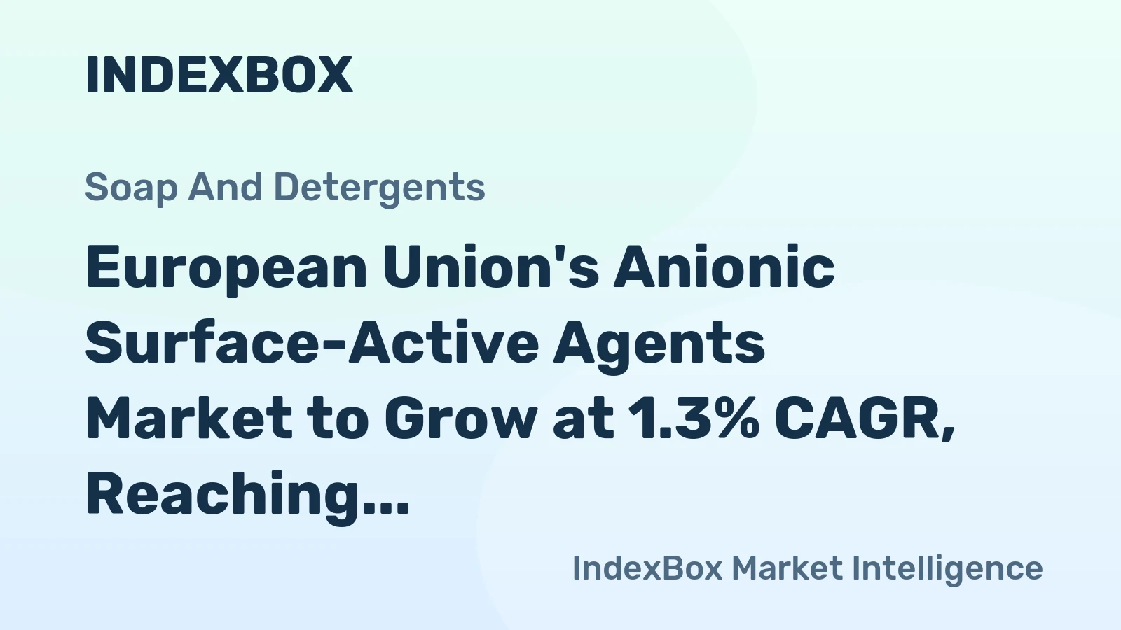 European Union's Anionic Surface-Active Agents Market to Grow at 1.3% CAGR, Reaching 1.8M Tons by 2035