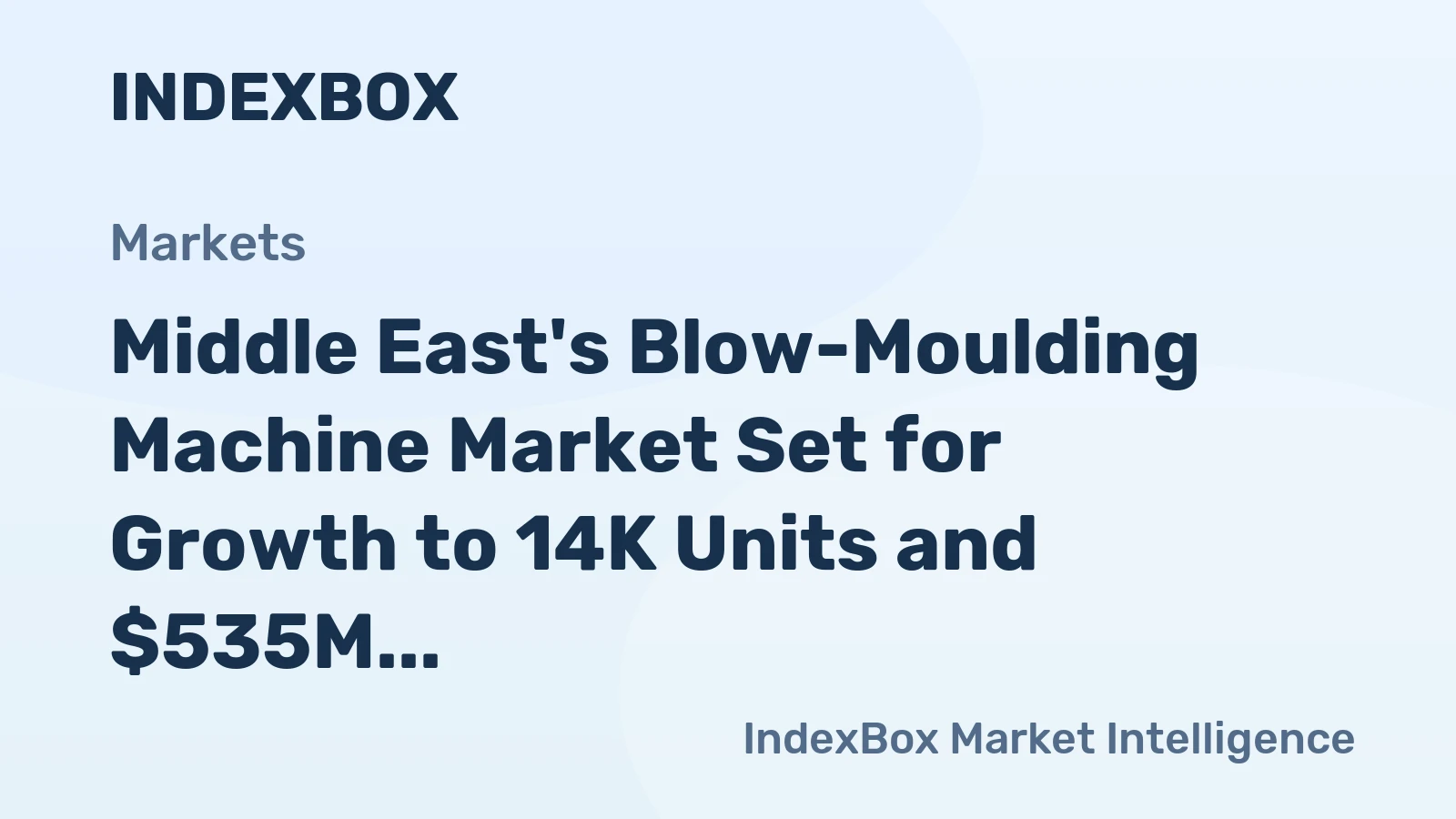 Middle East's Blow-Moulding Machine Market Set for Growth to 14K Units and $535M