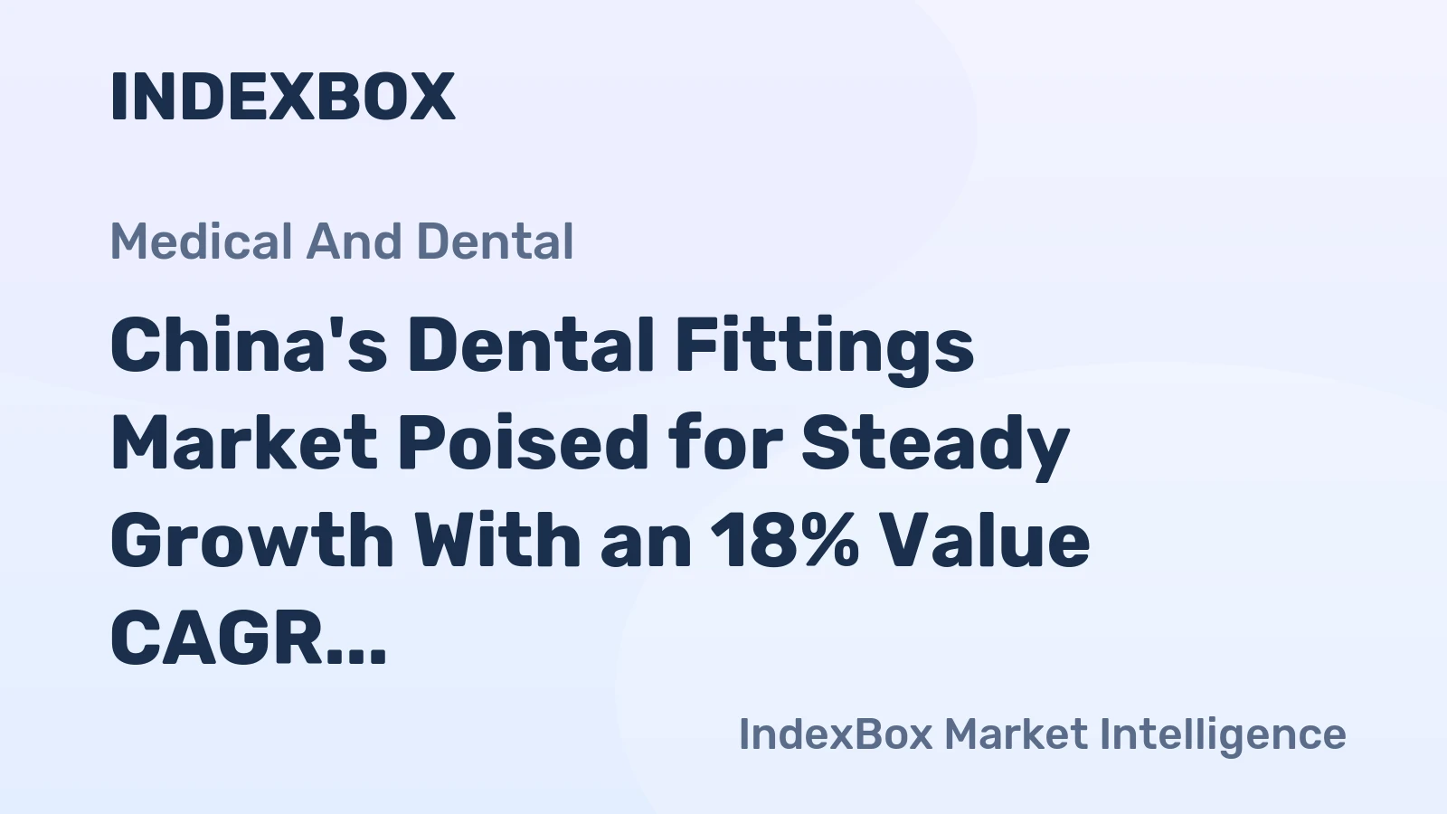 China's Dental Fittings Market Poised for Steady Growth With an 18% Value CAGR Through 2035