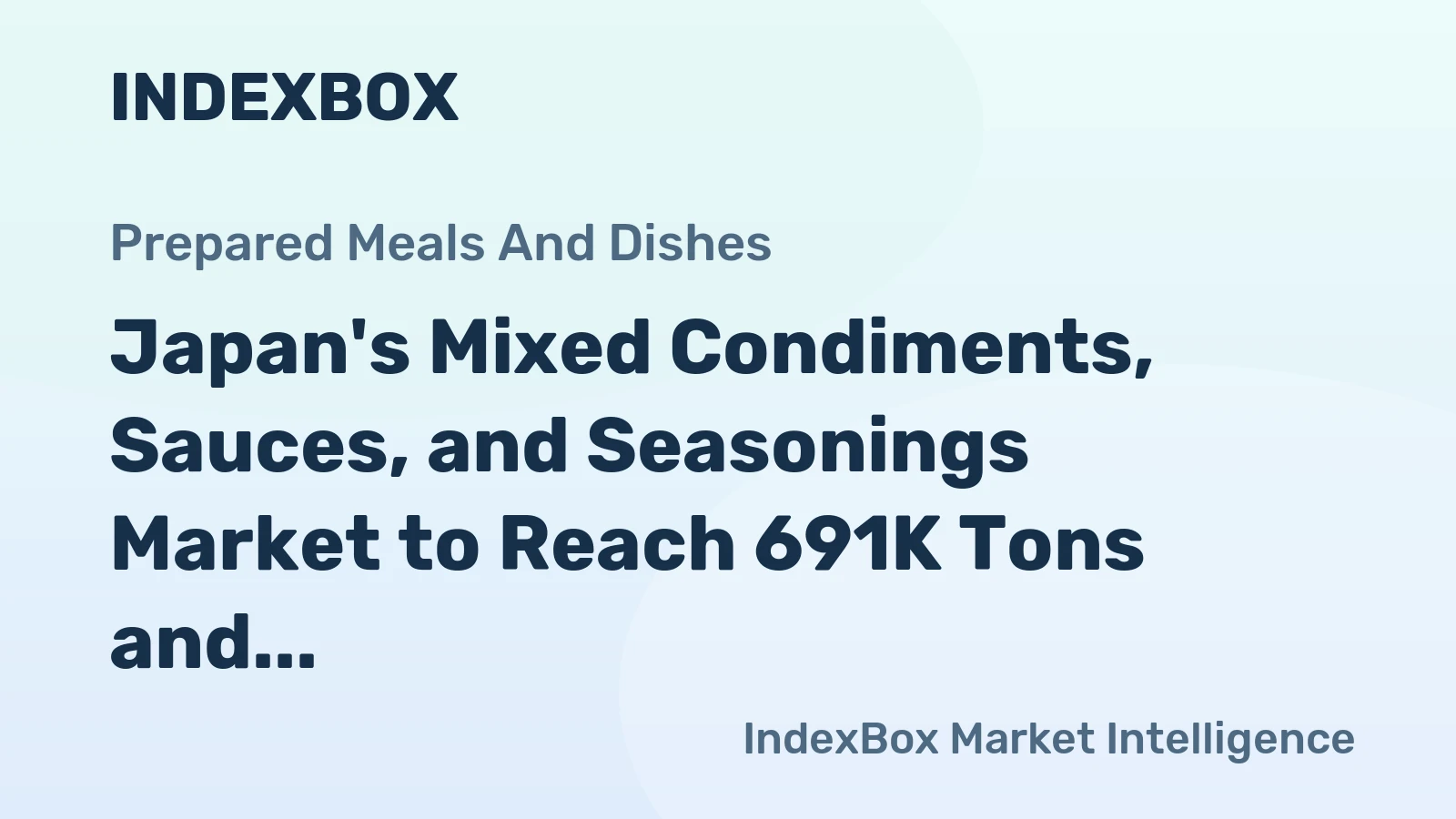 Japan's Mixed Condiments, Sauces, and Seasonings Market to Reach 691K Tons and $3B by 2035