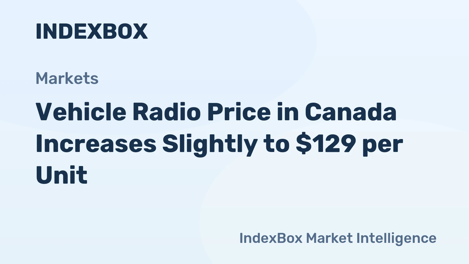 Vehicle Radio Price in Canada Increases Slightly to $129 per Unit