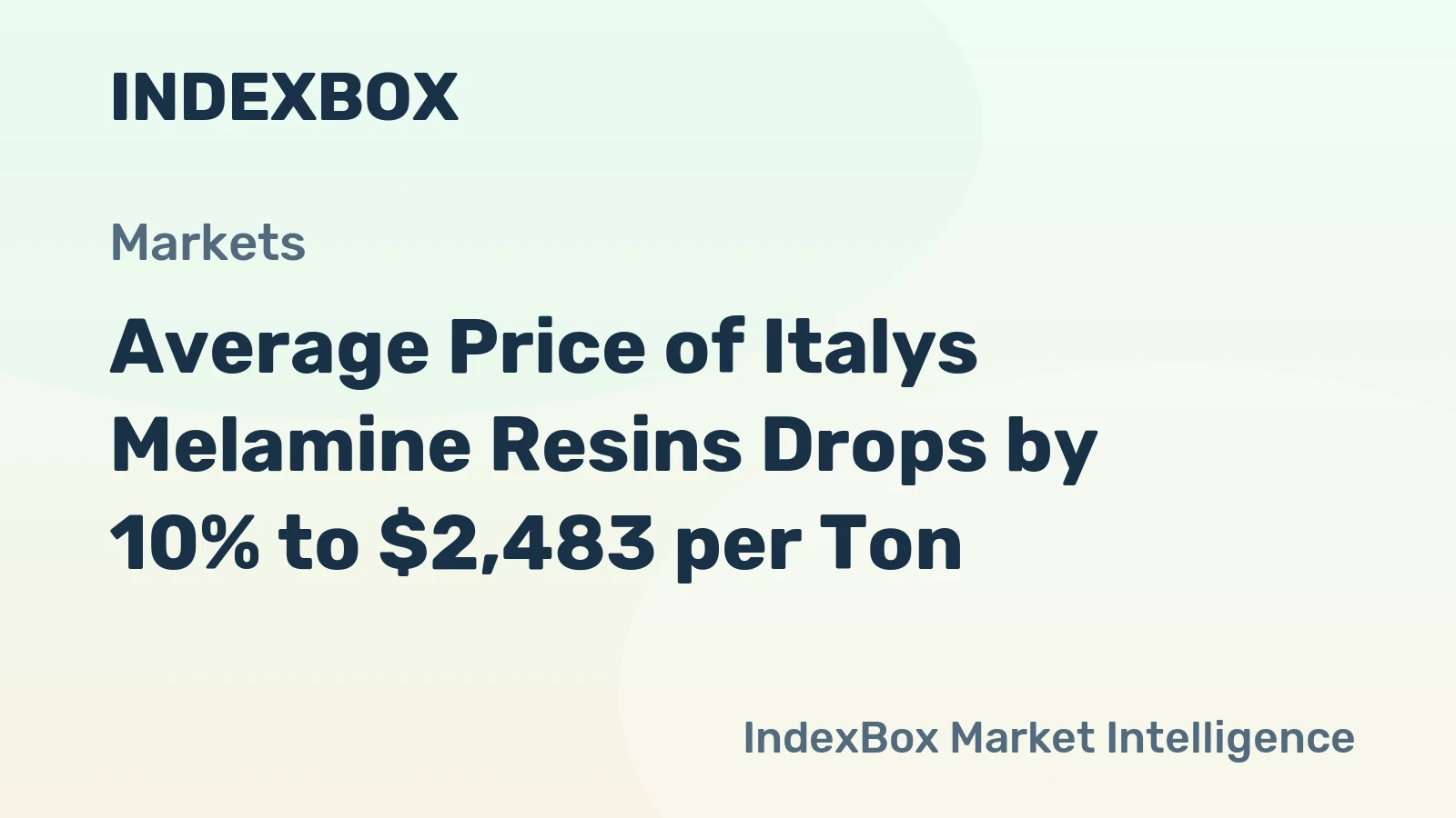 Average Price of Italys Melamine Resins Drops by 10% to $2,483 per Ton
