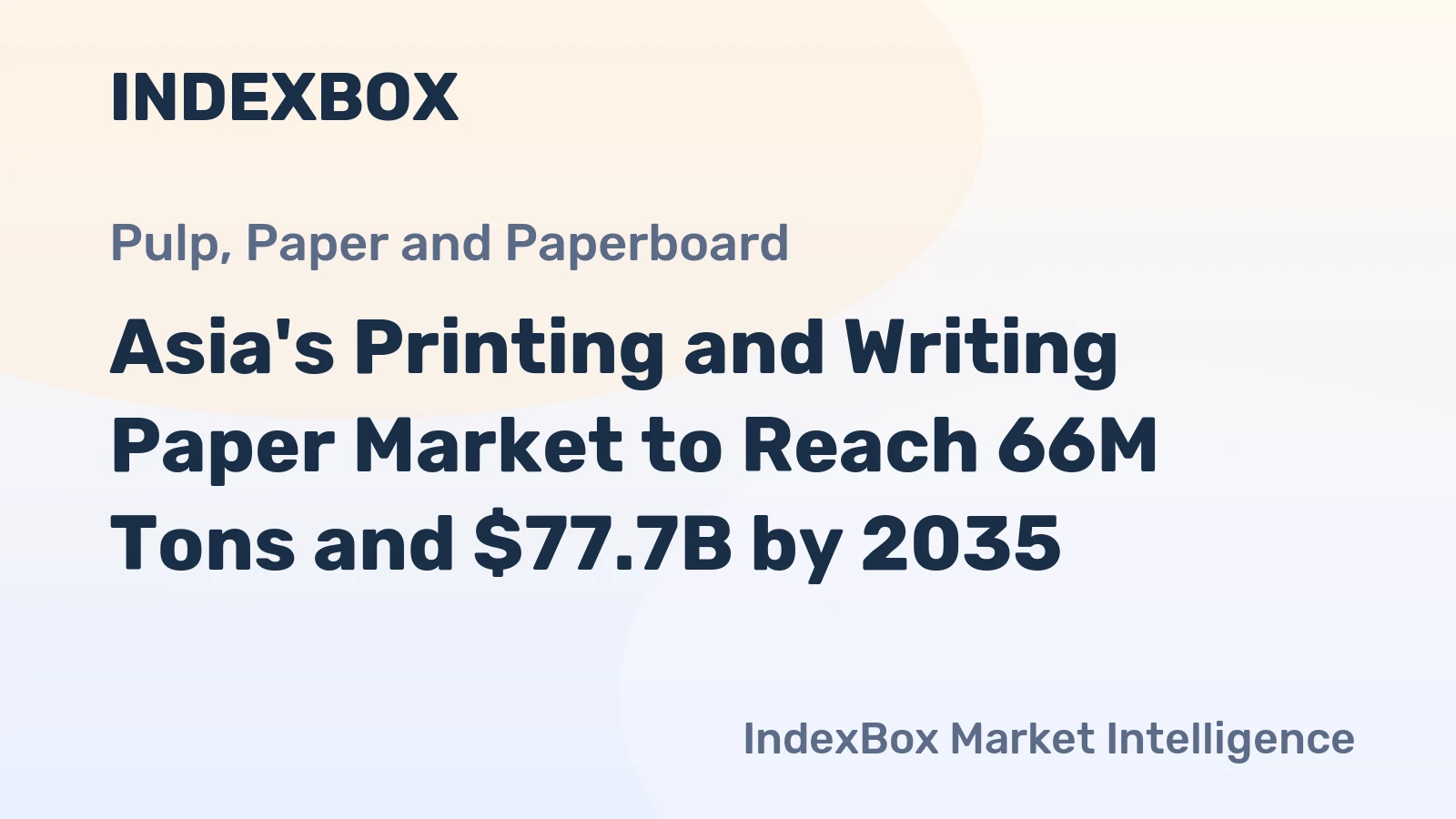 Asia's Printing and Writing Paper Market to Reach 66M Tons and $77.7B by 2035
