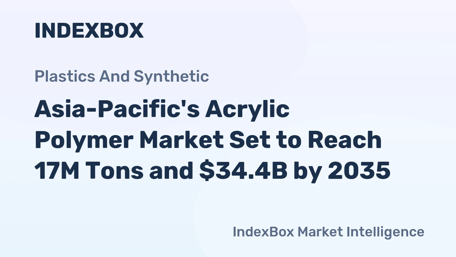 Asia-Pacific's Acrylic Polymer Market Set to Reach 17M Tons and $34.4B by 2035