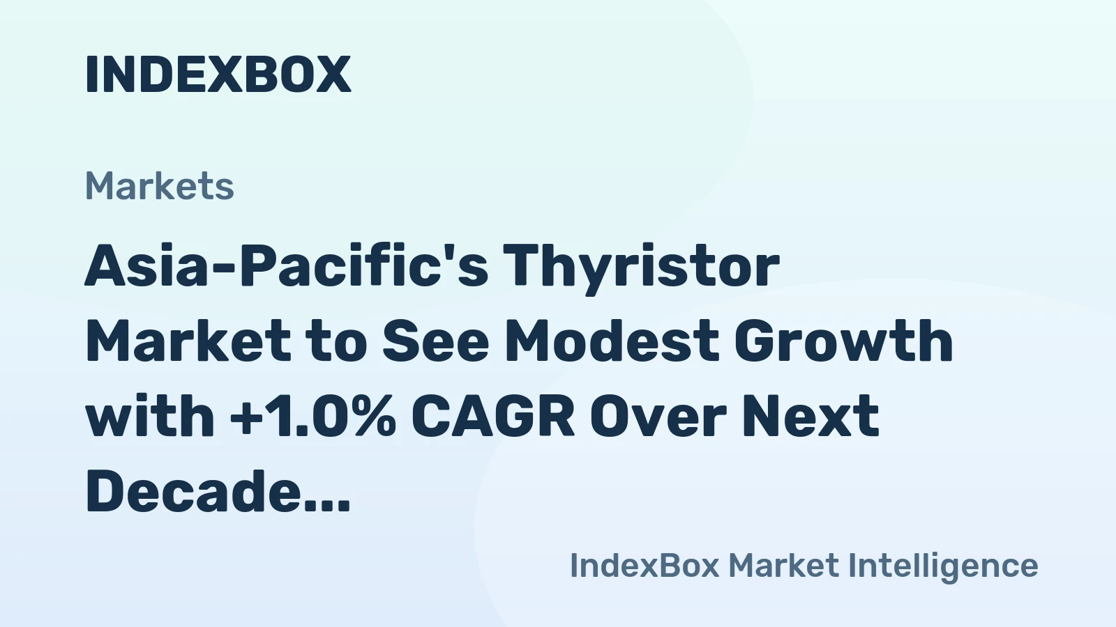 Asia-Pacific's Thyristor Market to See Modest Growth with +1.0% CAGR Over Next Decade