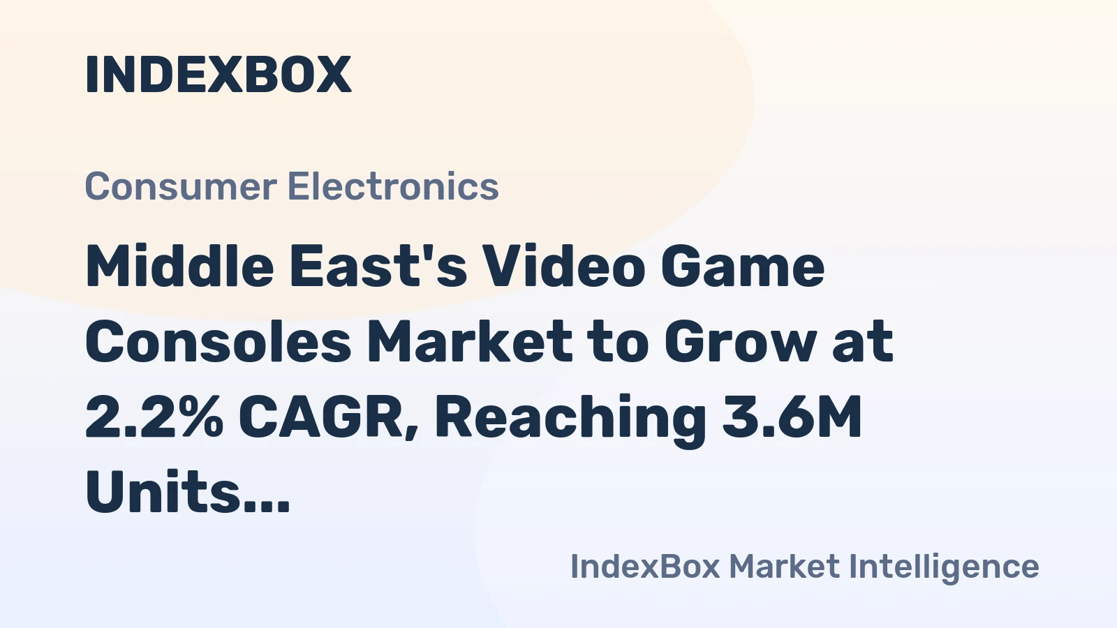 Middle East's Video Game Consoles Market to Grow at 2.2% CAGR, Reaching 3.6M Units by 2035
