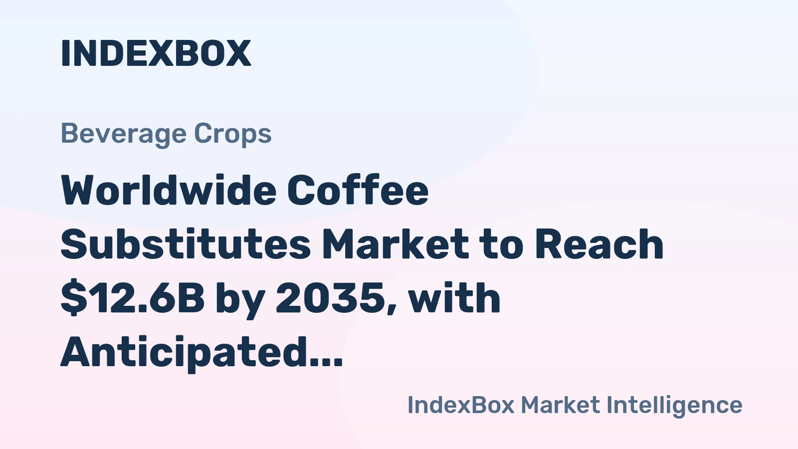 Worldwide Coffee Substitutes Market to Reach $12.6B by 2035, with Anticipated CAGR of +1.5%