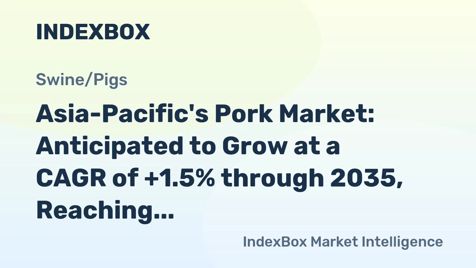 Asia-Pacific's Pork Market: Anticipated to Grow at a CAGR of +1.5% through 2035, Reaching 81M tons in Volume