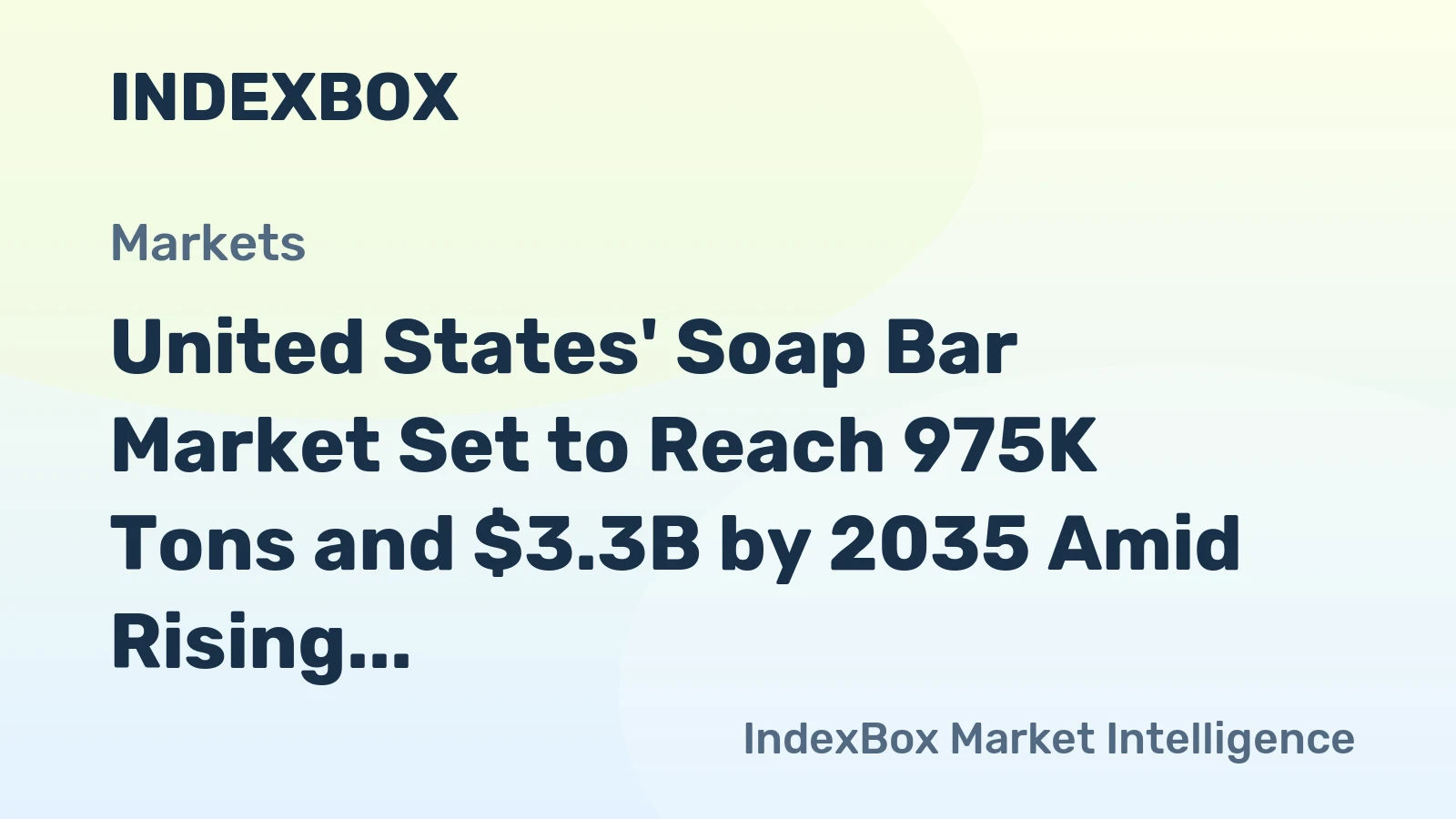 United States' Soap Bar Market Set to Reach 975K Tons and $3.3B by 2035 Amid Rising Imports and Steady Demand