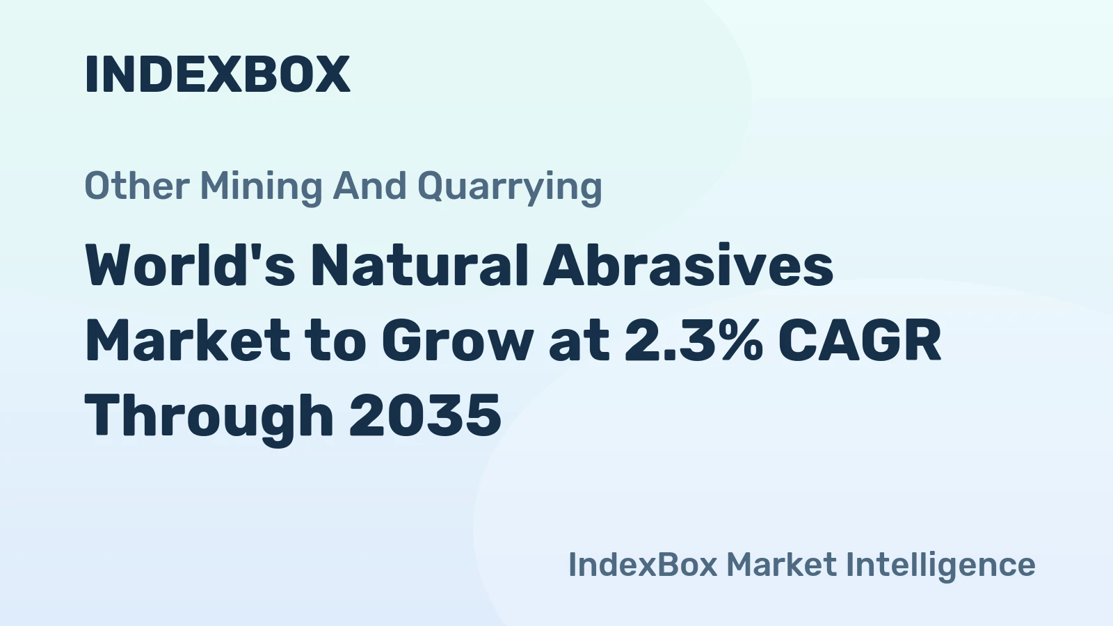 World's Natural Abrasives Market to Grow at 2.3% CAGR Through 2035