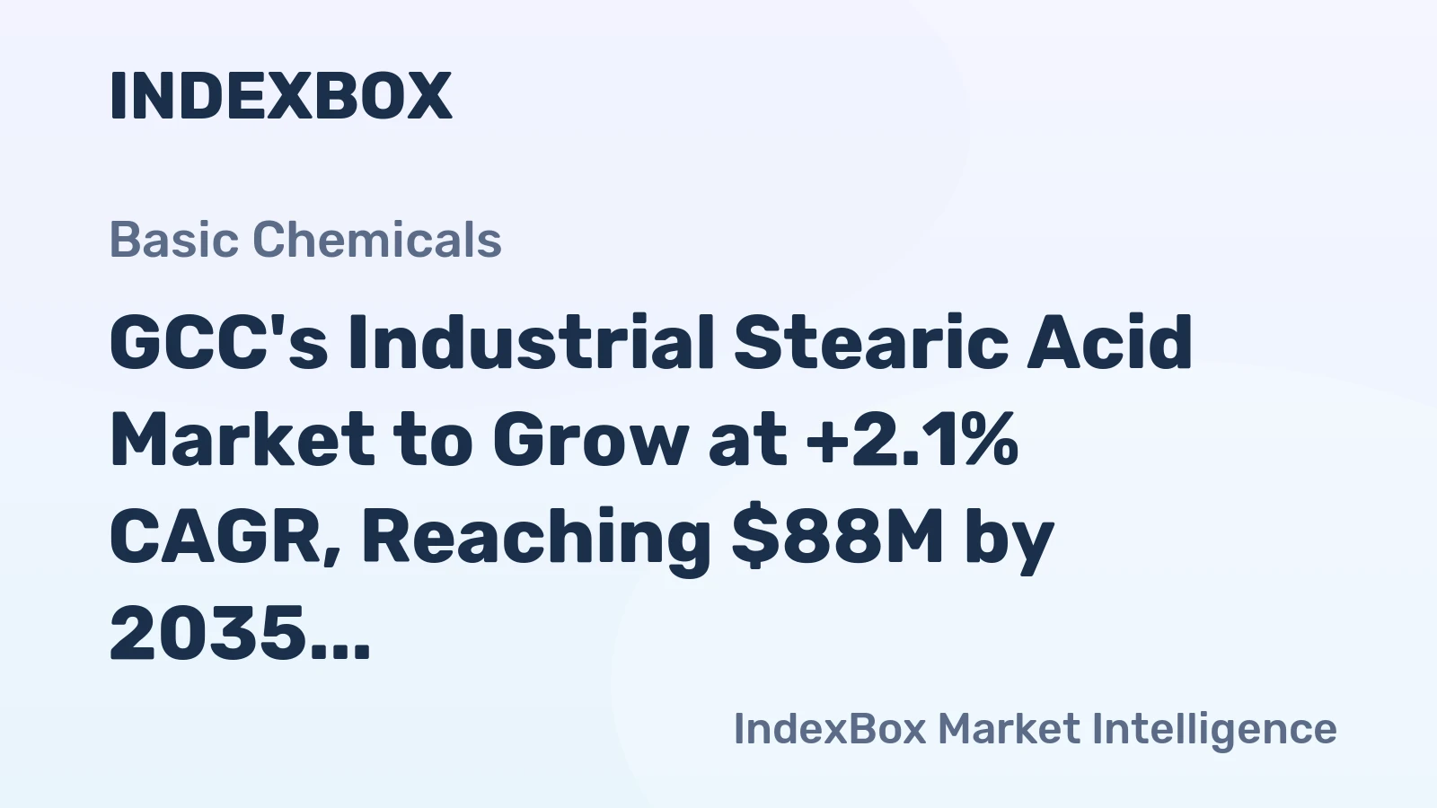 GCC's Industrial Stearic Acid Market to Grow at +2.1% CAGR, Reaching $88M by 2035
