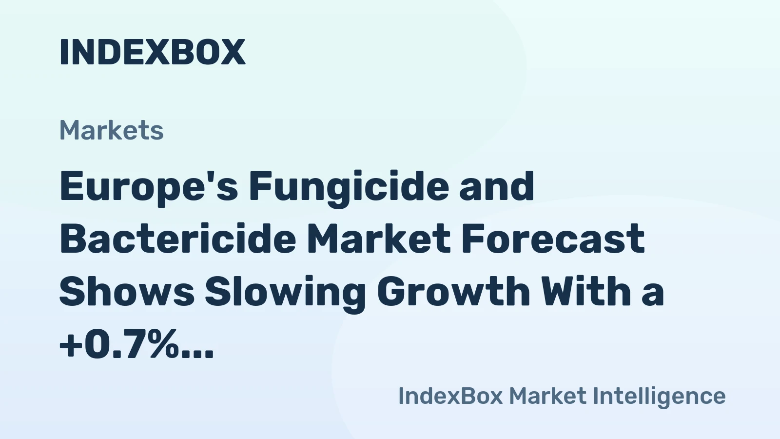 Europe's Fungicide and Bactericide Market Forecast Shows Slowing Growth With a +0.7% Volume CAGR Through 2035