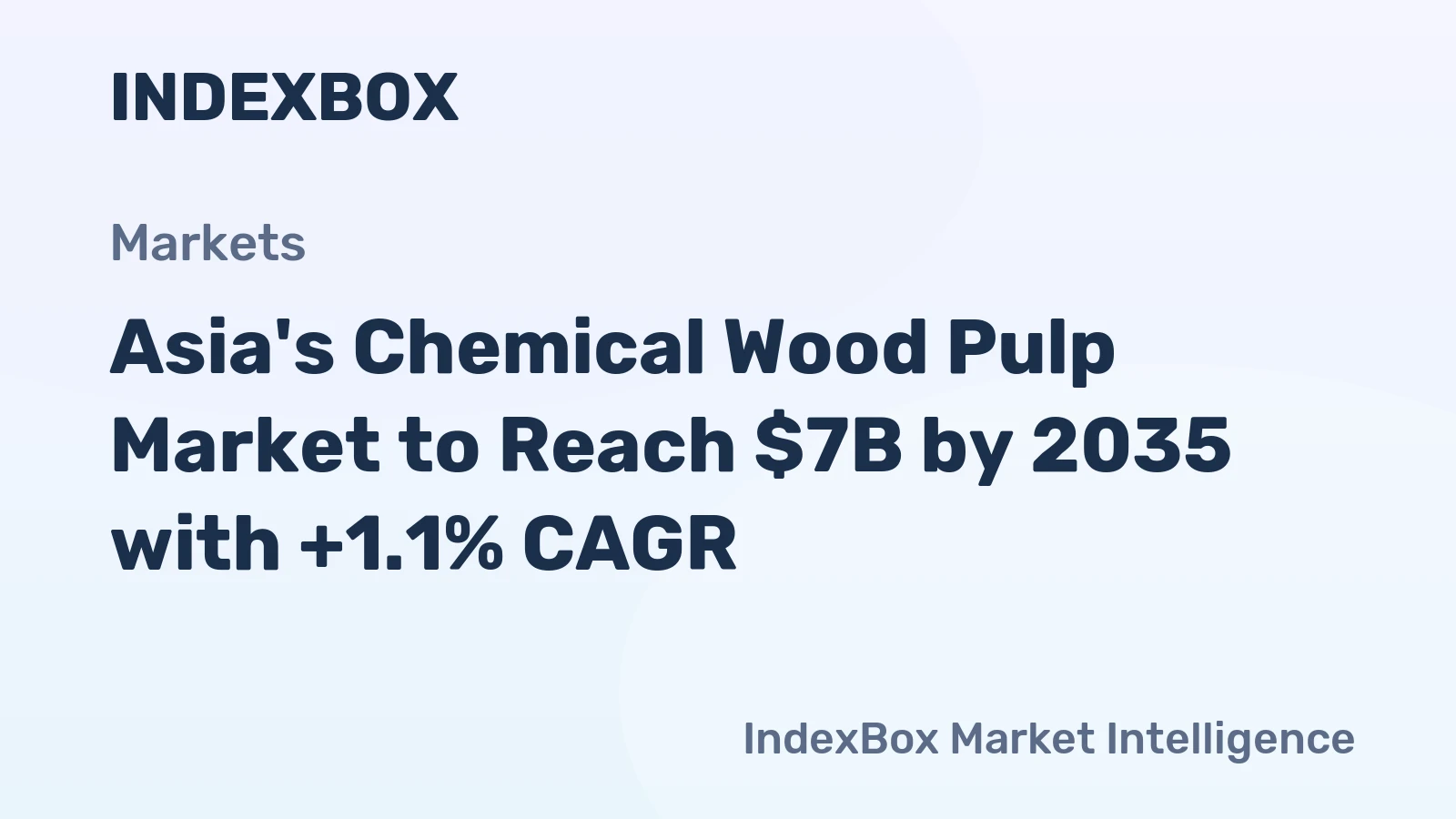 Asia's Chemical Wood Pulp Market to Reach $7B by 2035 with +1.1% CAGR