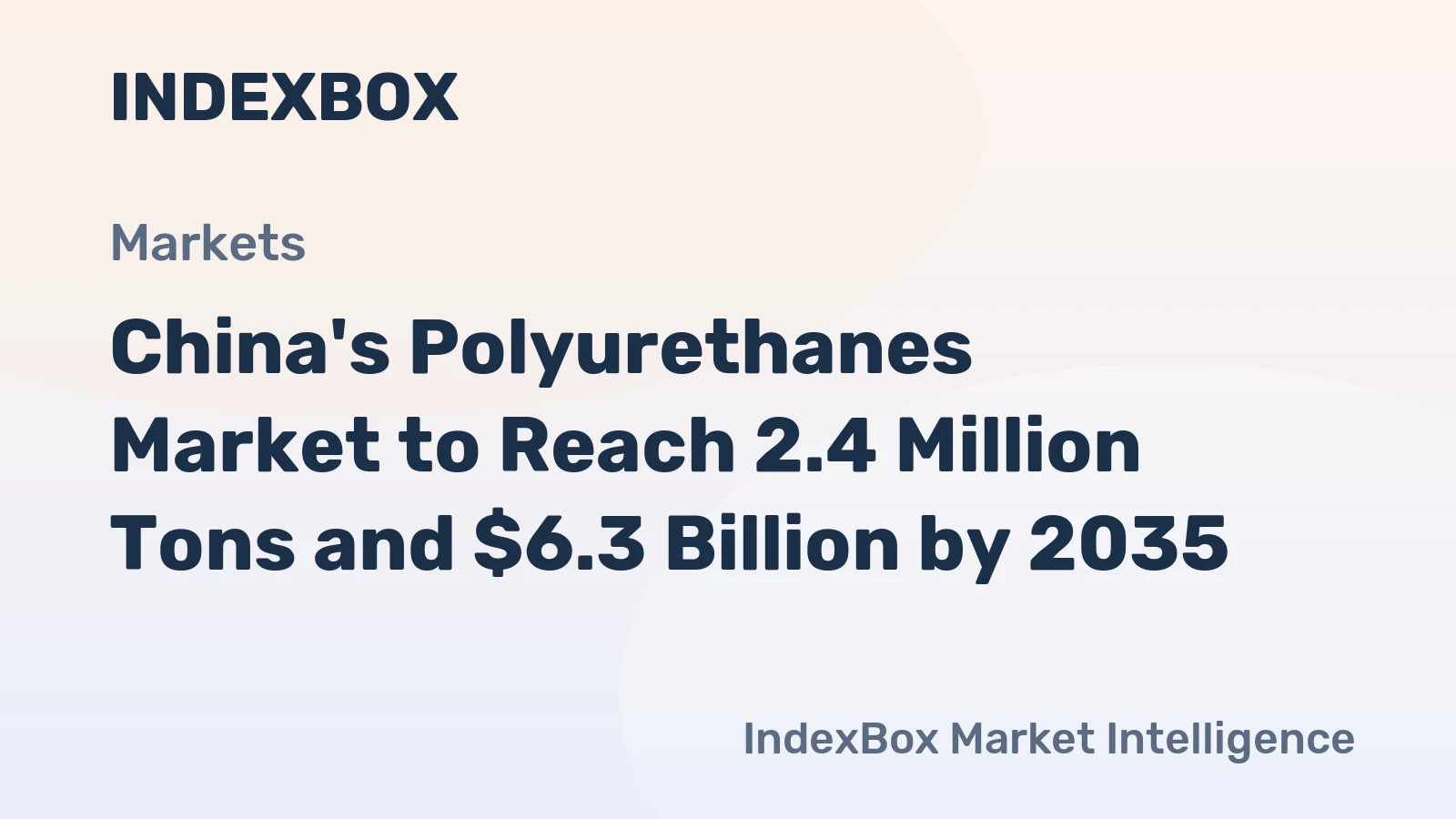 China's Polyurethanes Market to Reach 2.4 Million Tons and $6.3 Billion by 2035