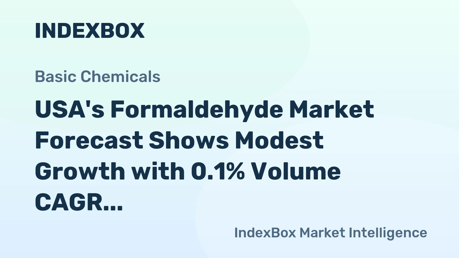 USA's Formaldehyde Market Forecast Shows Modest Growth with 0.1% Volume CAGR Through 2035