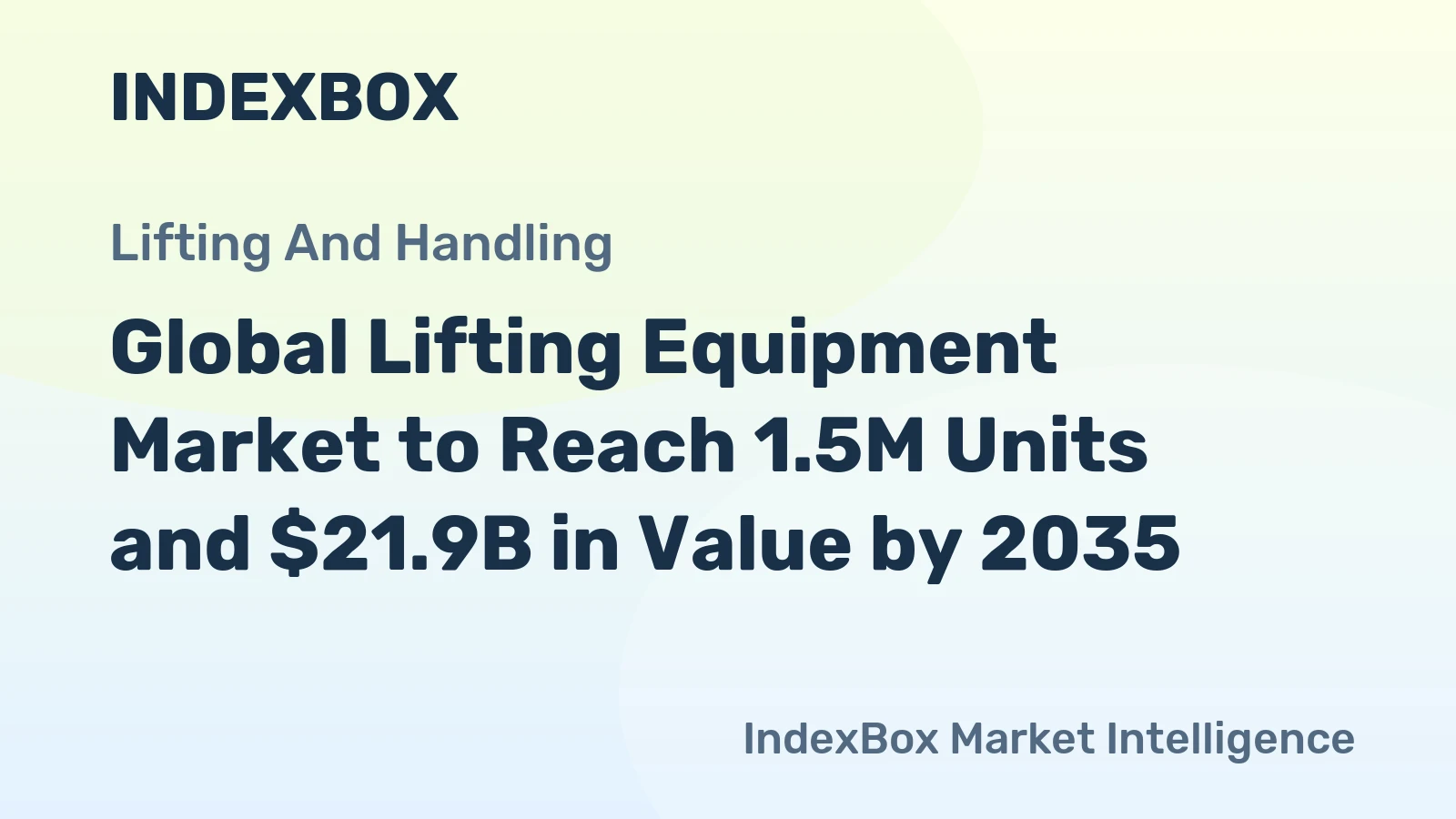 Global Lifting Equipment Market to Reach 1.5M Units and $21.9B in Value by 2035