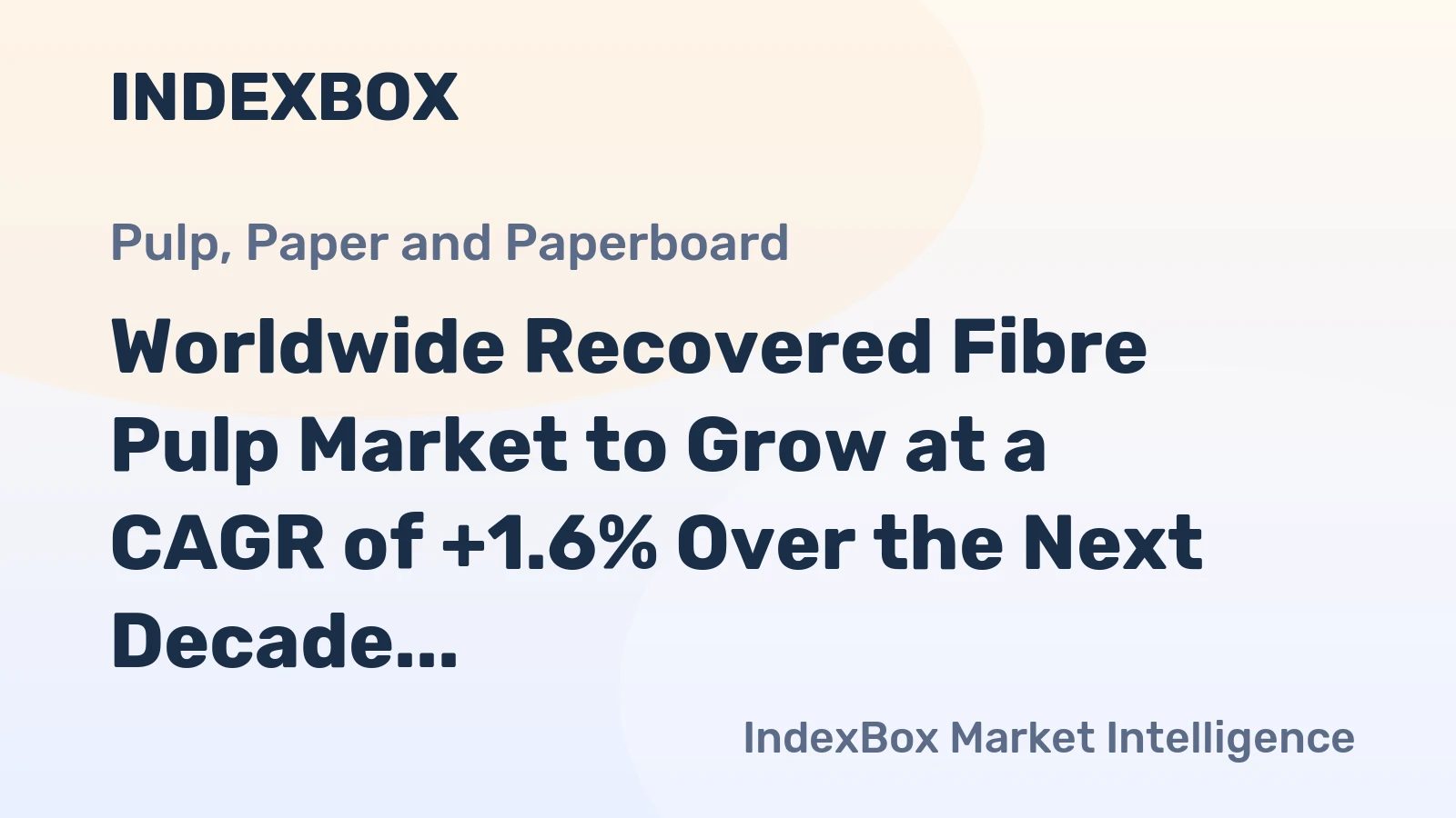 Worldwide Recovered Fibre Pulp Market to Grow at a CAGR of +1.6% Over the Next Decade