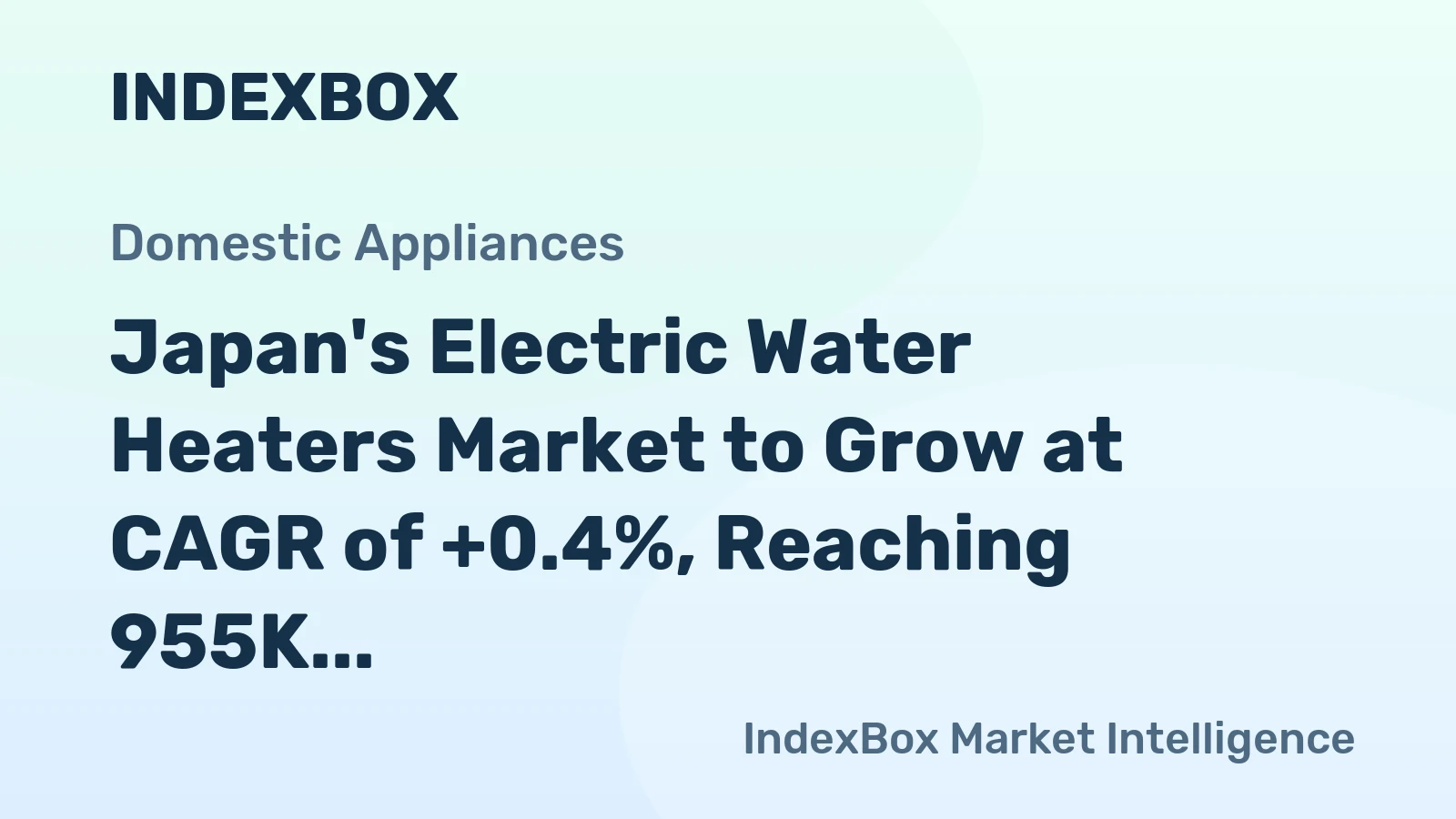 Japan's Electric Water Heaters Market to Grow at CAGR of +0.4%, Reaching 955K Units by 2035
